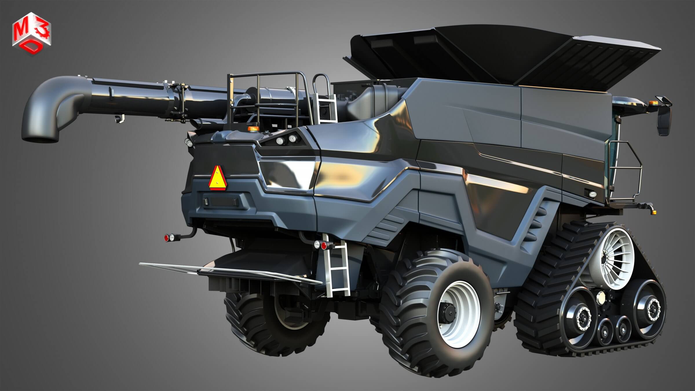 Ideal Combine with Forage Harvester Head - 3D Model by Markos3d