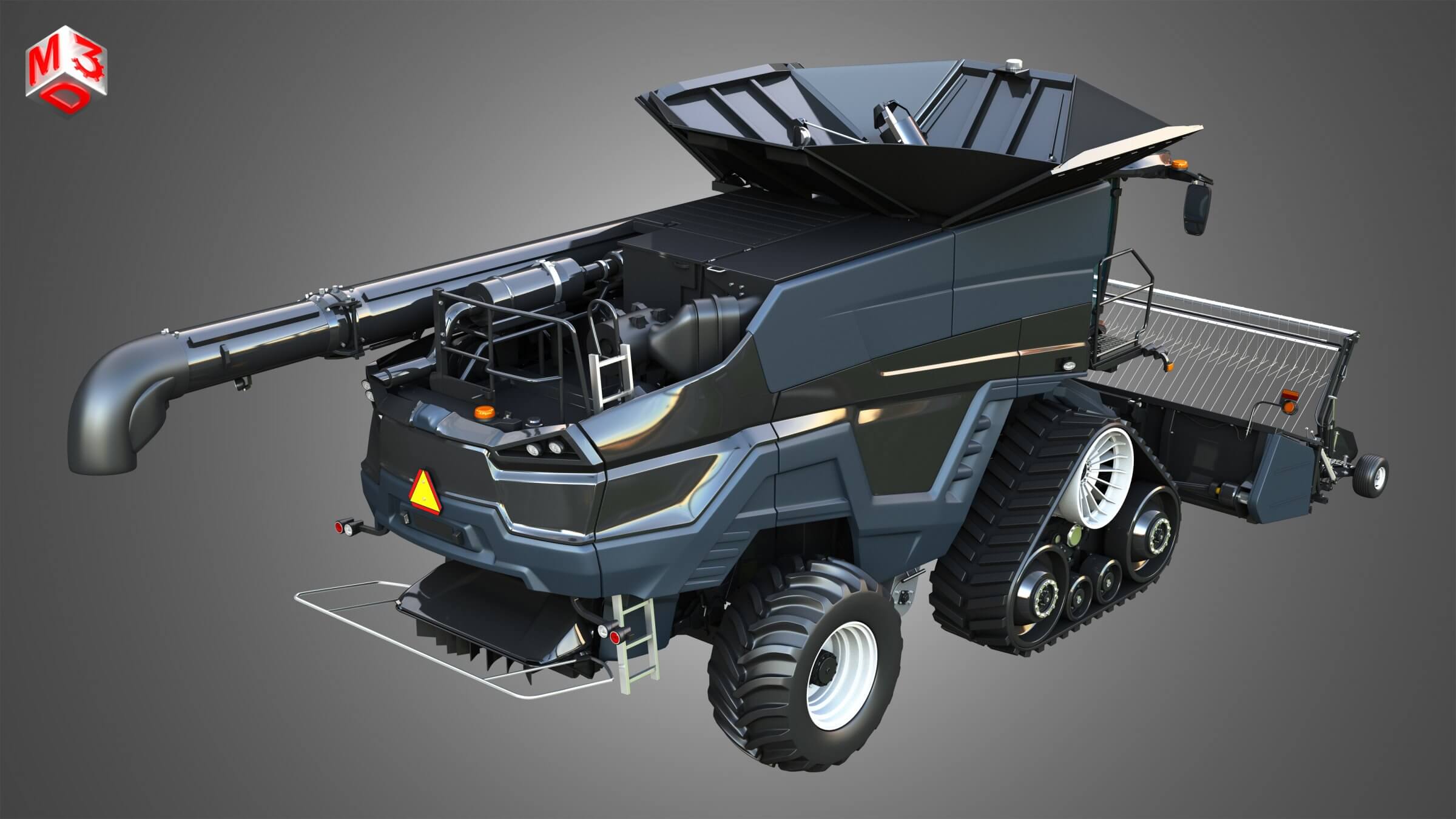 Ideal Combine with Forage Harvester Head - 3D Model by Markos3d