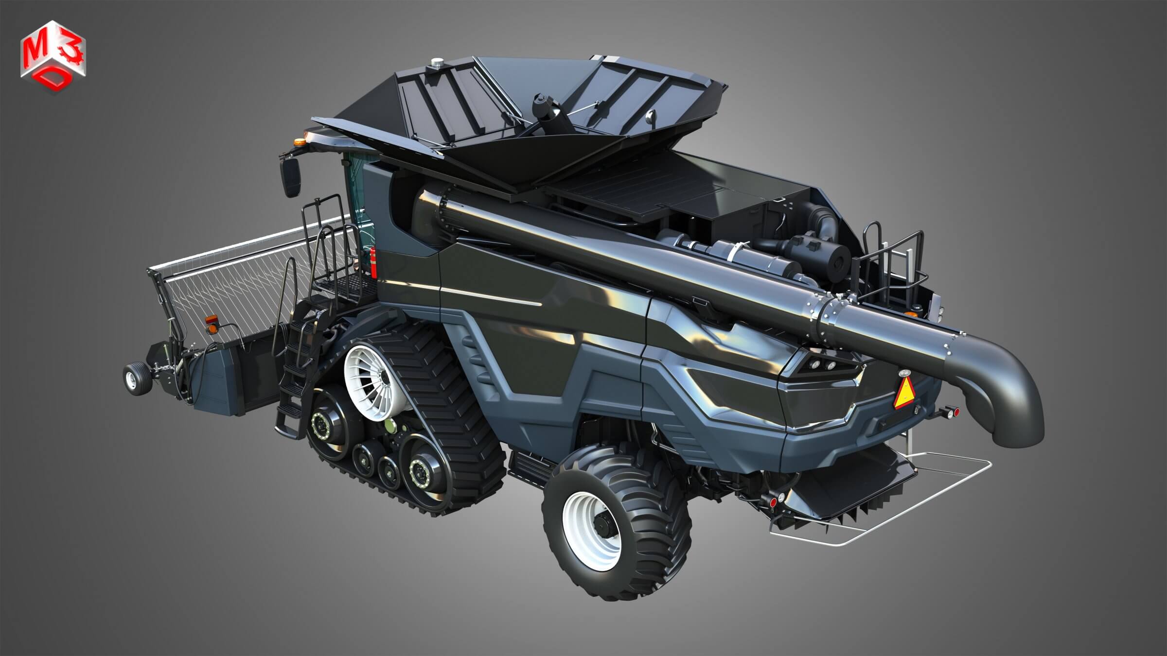 Ideal Combine with Forage Harvester Head - 3D Model by Markos3d