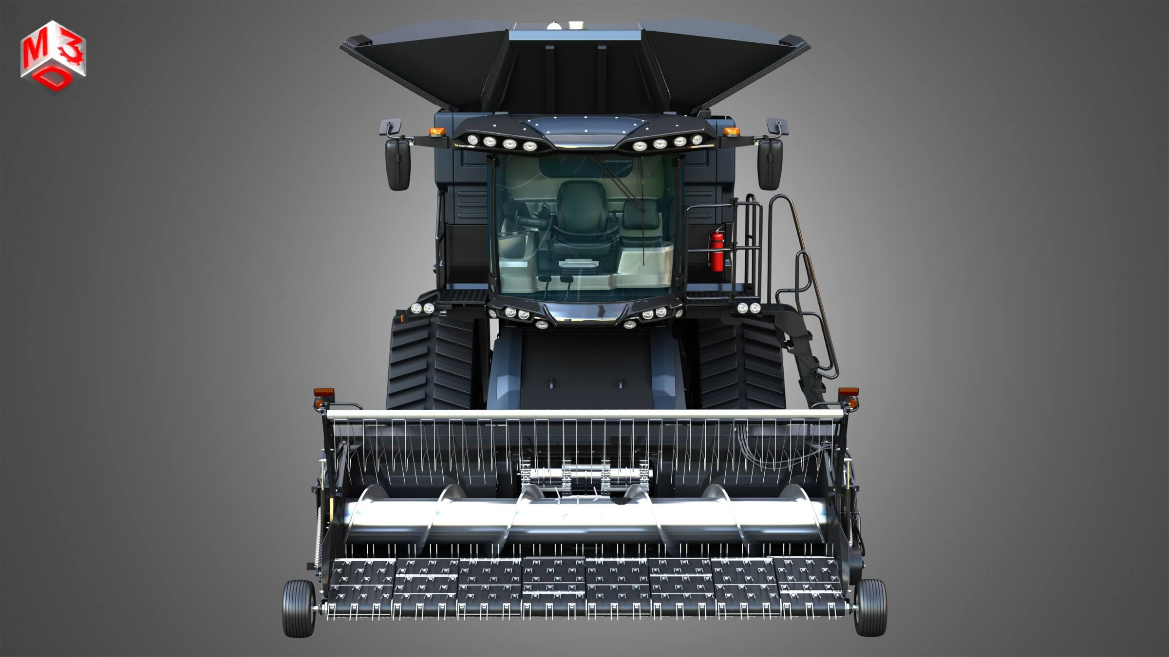 Ideal Combine with Forage Harvester Head - 3D Model by Markos3d