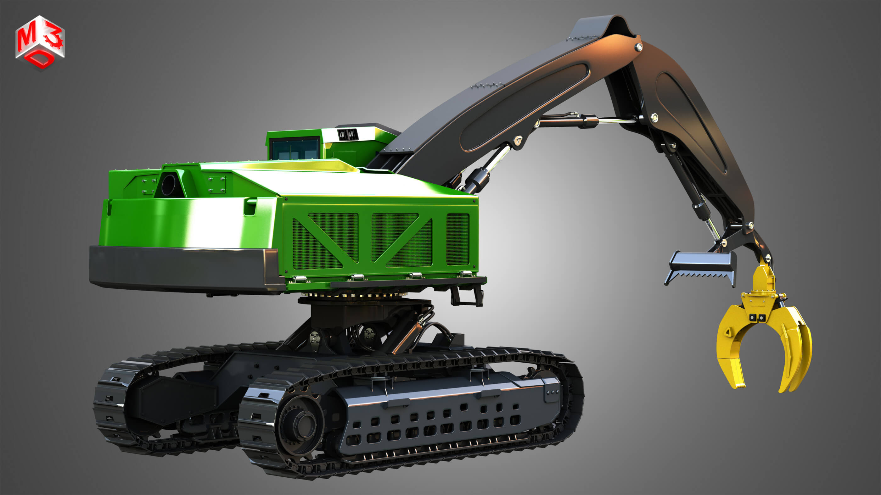 JD - 959MH Tracked Log Loader 3D Model by Markos3d