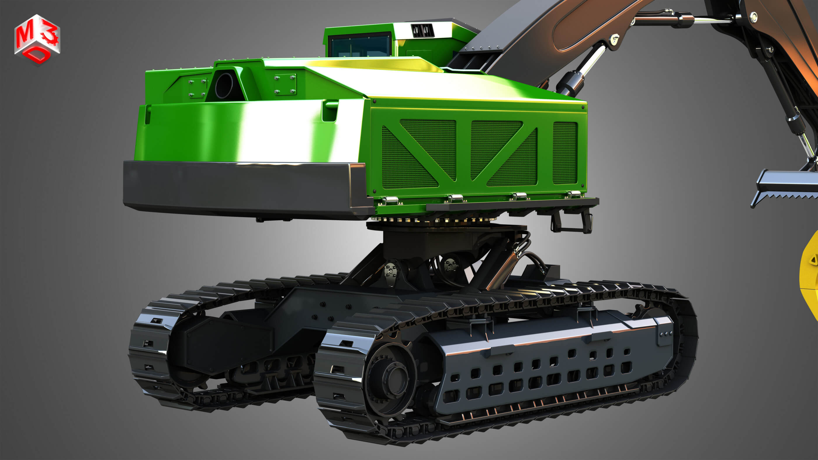 JD - 959MH Tracked Log Loader 3D Model by Markos3d