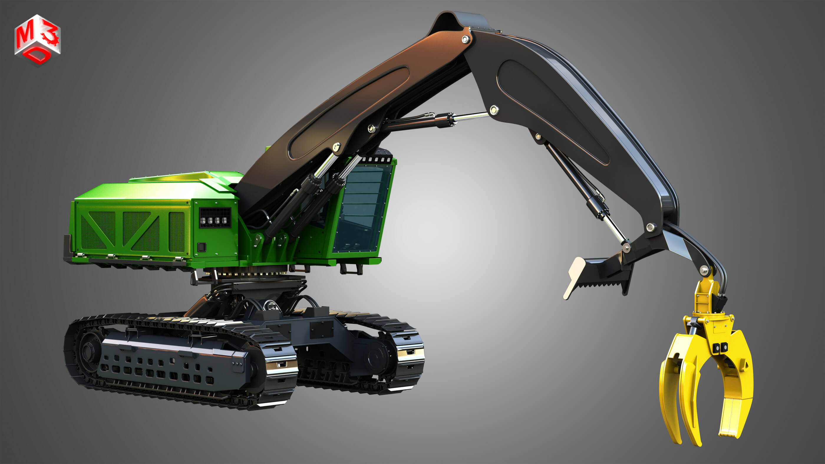 JD - 959MH Tracked Log Loader 3D Model by Markos3d
