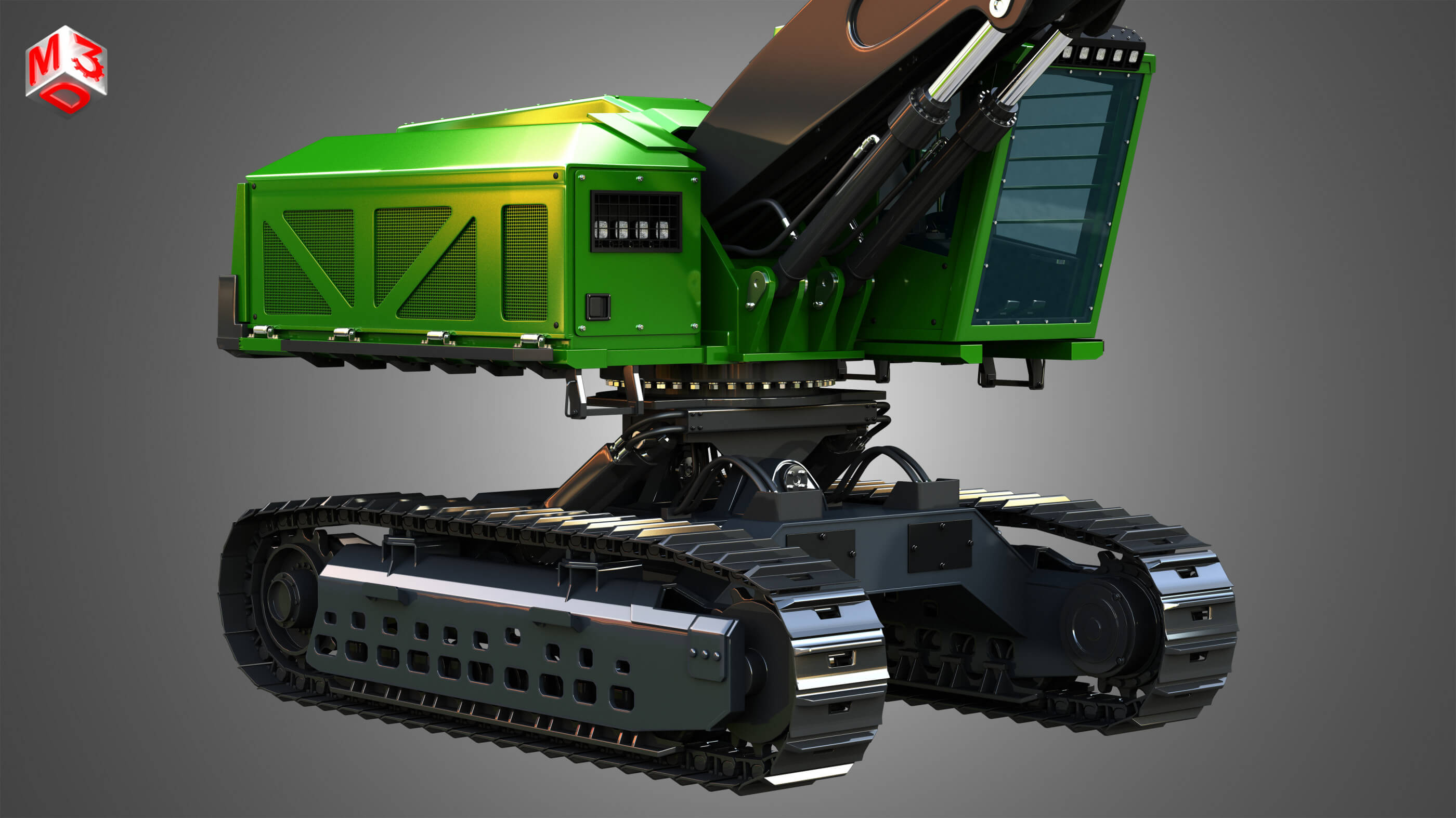 JD - 959MH Tracked Log Loader 3D Model by Markos3d