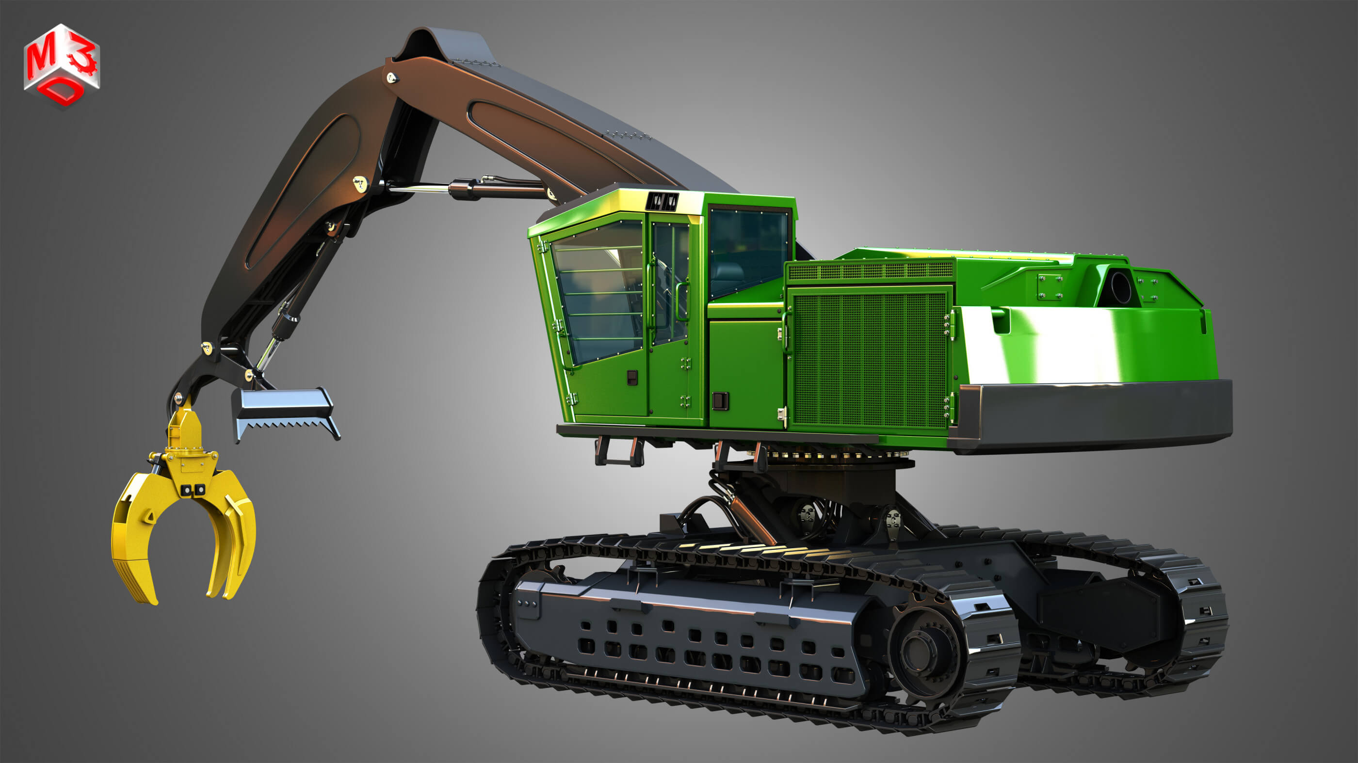 JD - 959MH Tracked Log Loader 3D Model by Markos3d