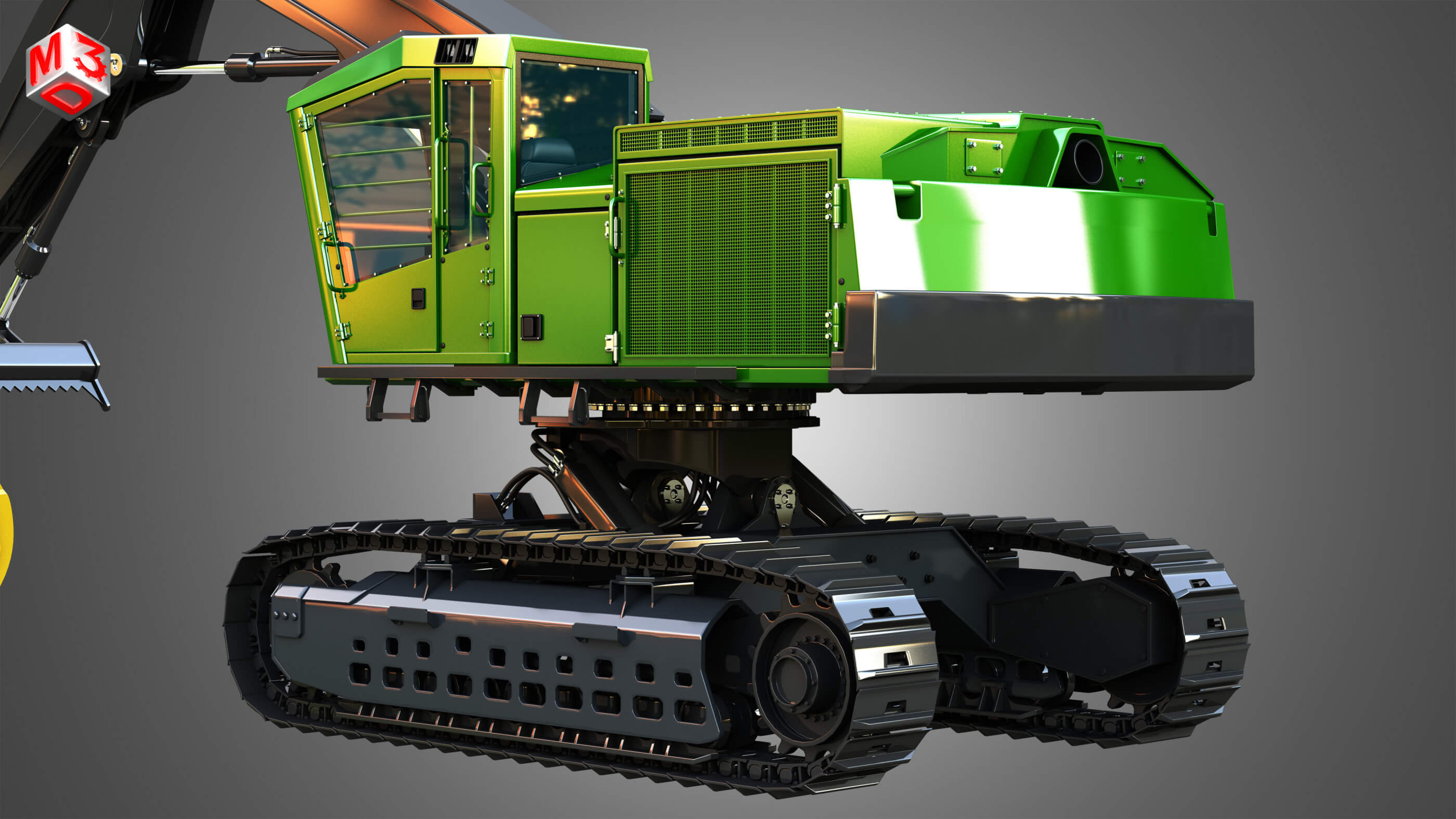 JD - 959MH Tracked Log Loader 3D Model by Markos3d