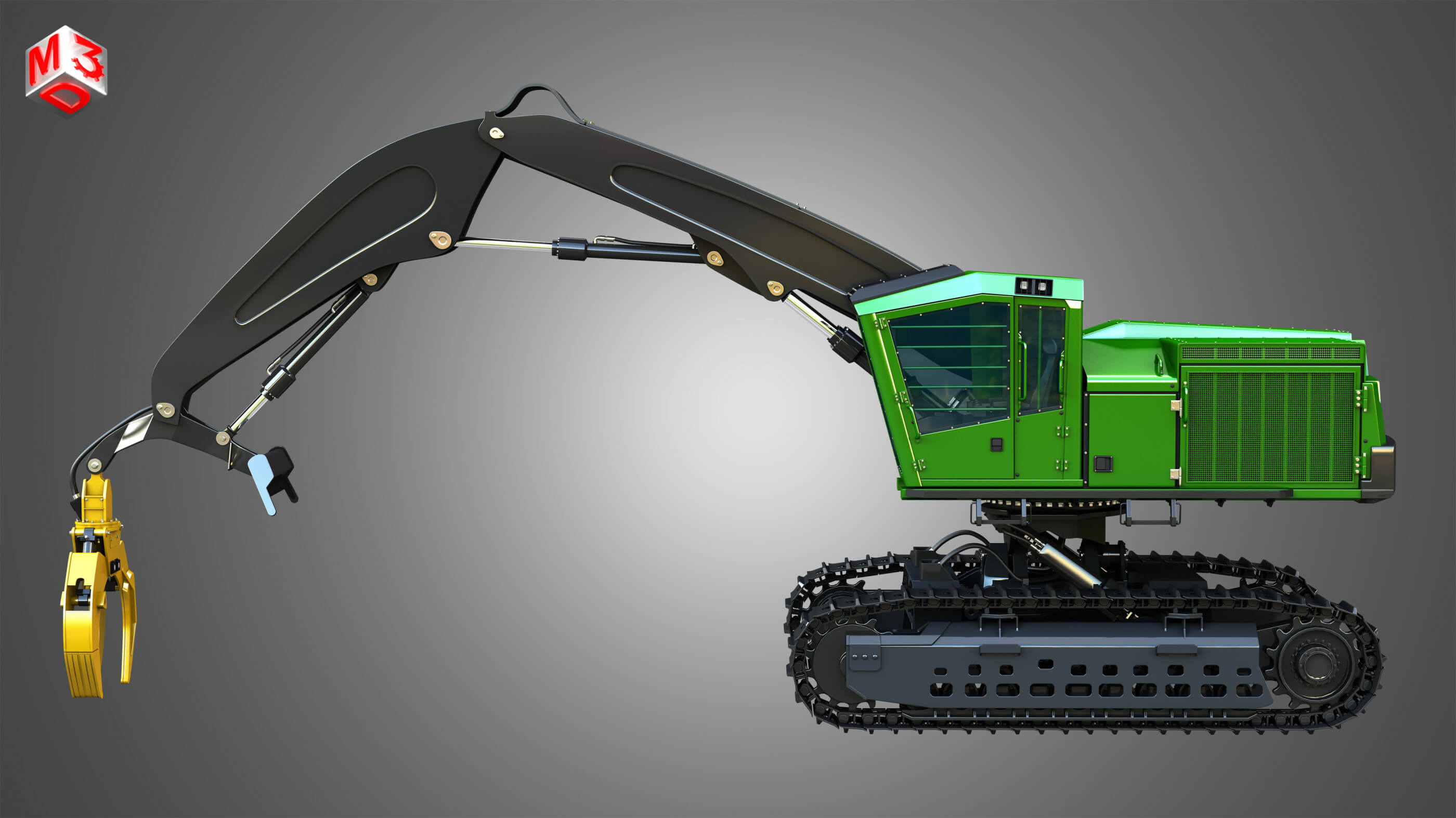 JD - 959MH Tracked Log Loader 3D Model by Markos3d