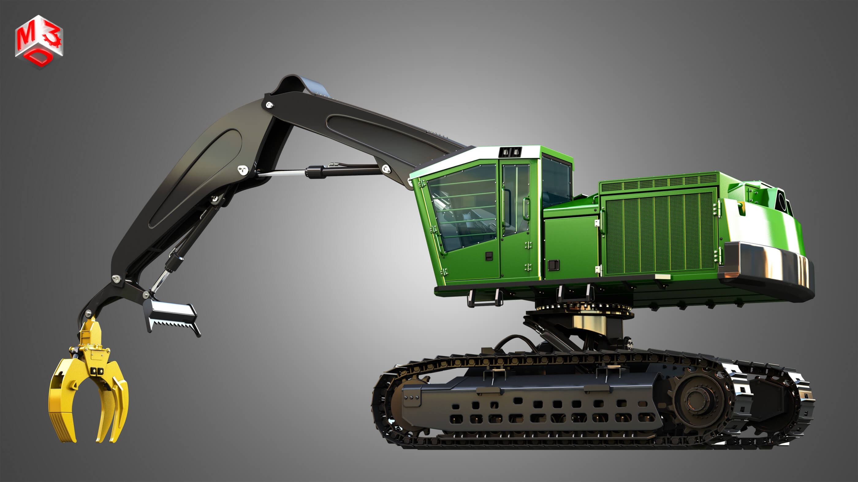 JD - 959MH Tracked Log Loader 3D Model by Markos3d