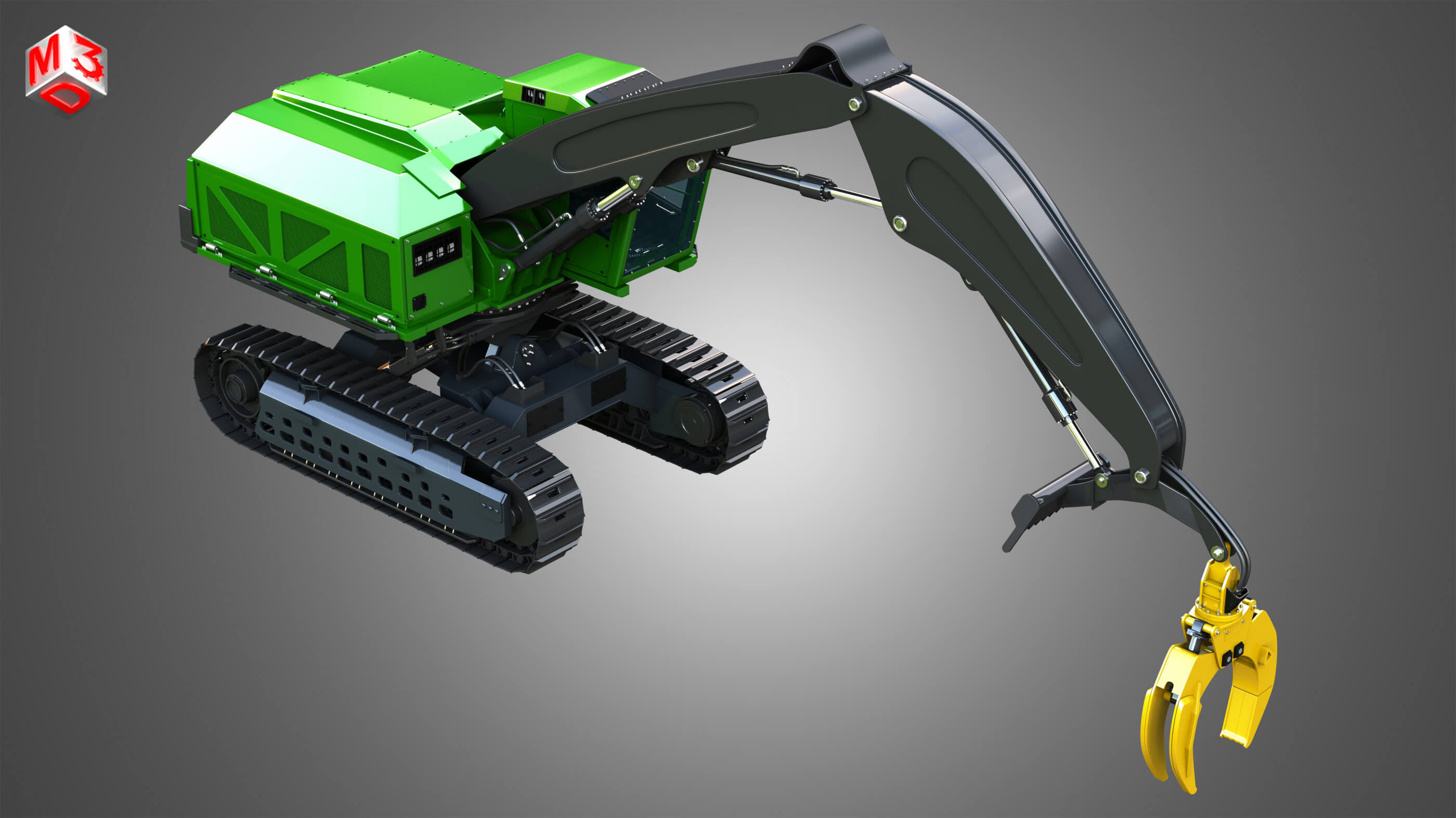 JD - 959MH Tracked Log Loader 3D Model by Markos3d