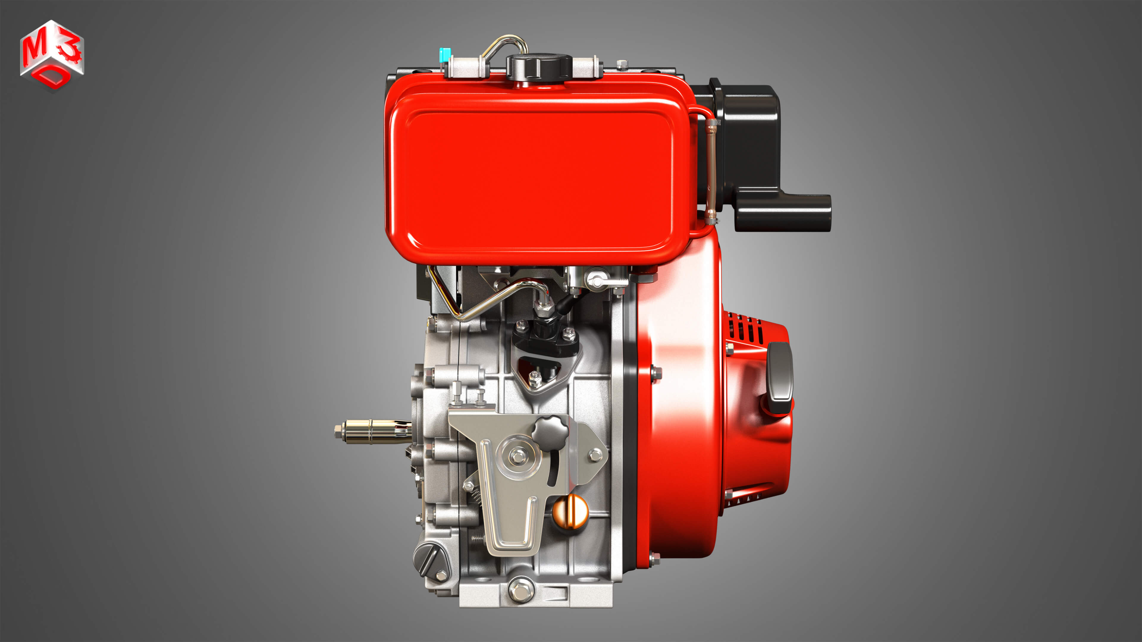 KD192F Single Cylinder Air-Cooled Engine 3D Model by Markos3d