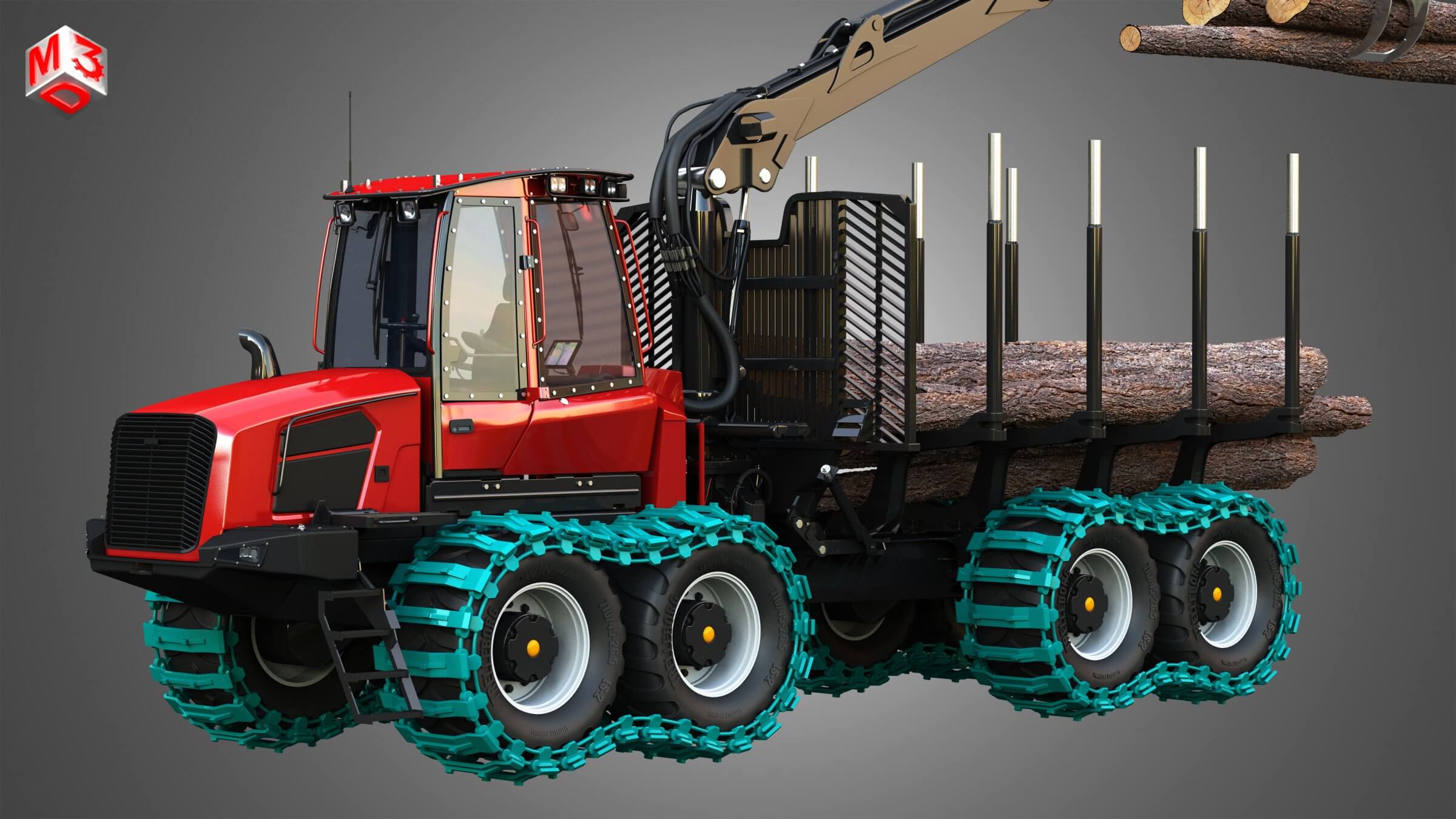 Komatsu 875 Forwarder - 3D Model by Markos3d