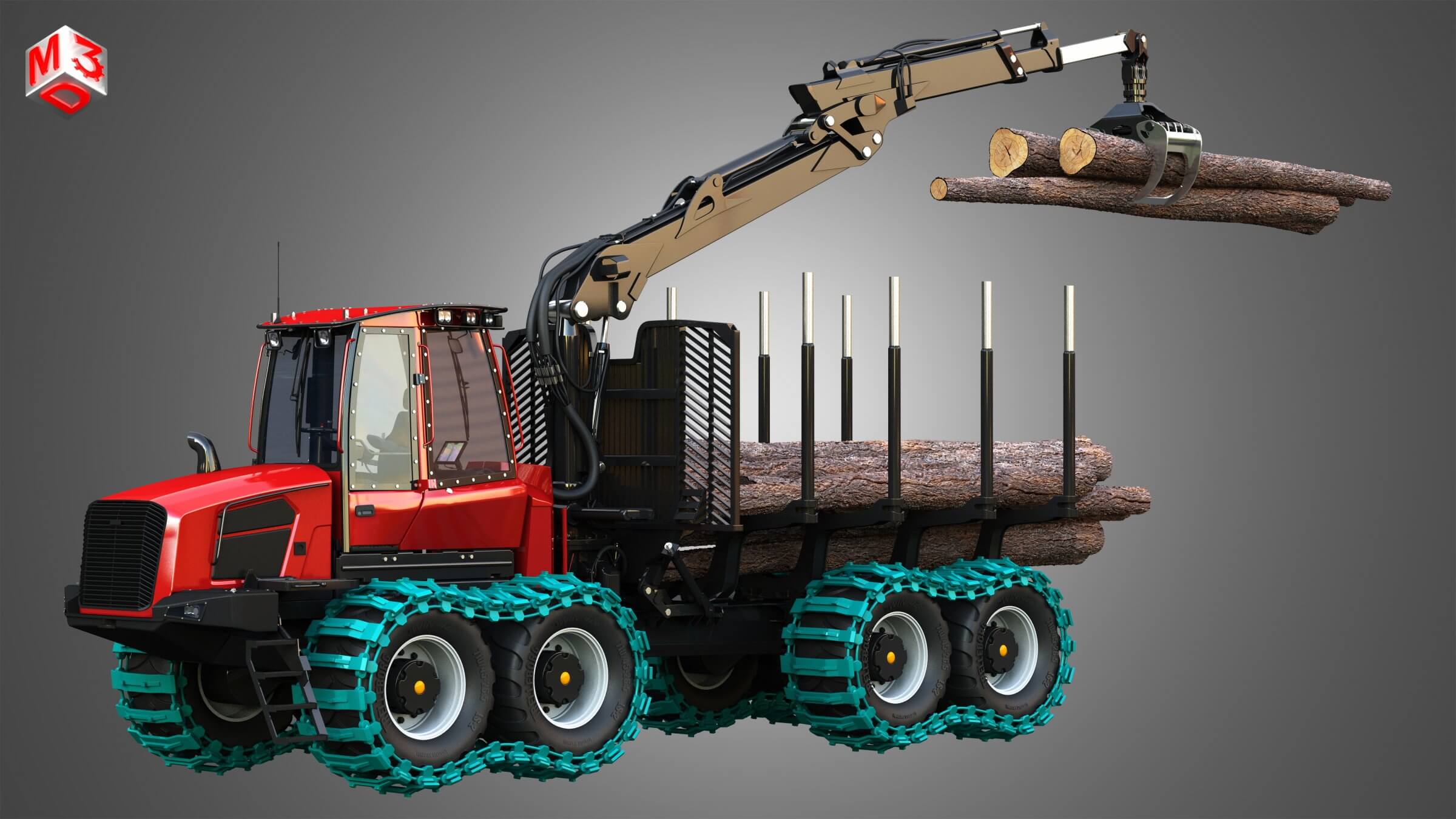 Komatsu 875 Forwarder - 3D Model by Markos3d