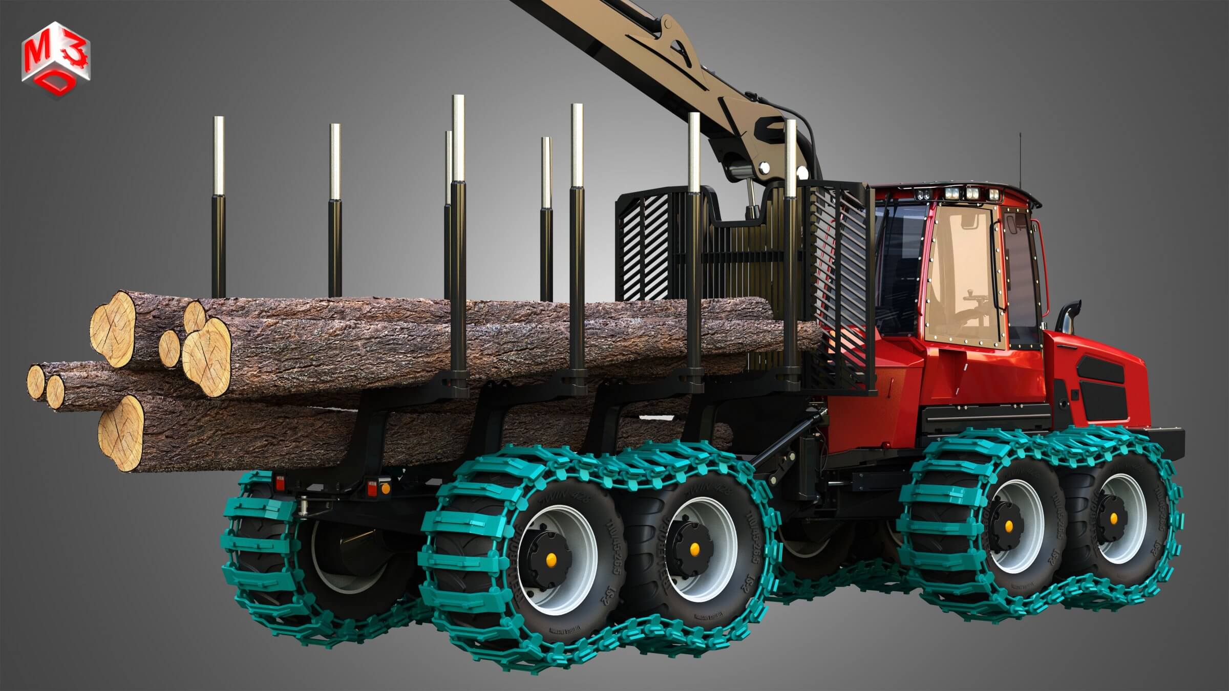 Komatsu 875 Forwarder - 3D Model by Markos3d