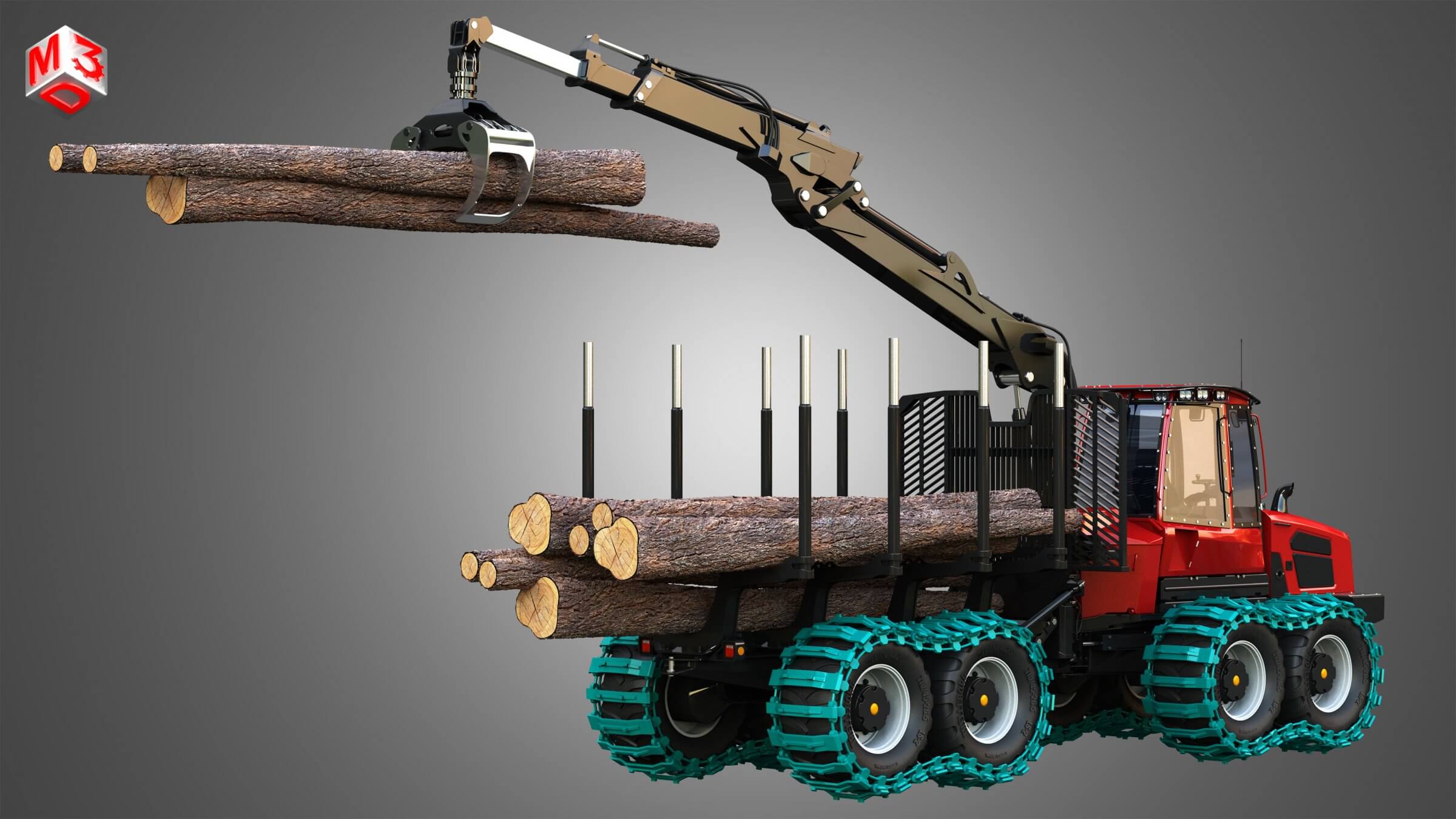Komatsu 875 Forwarder - 3D Model by Markos3d
