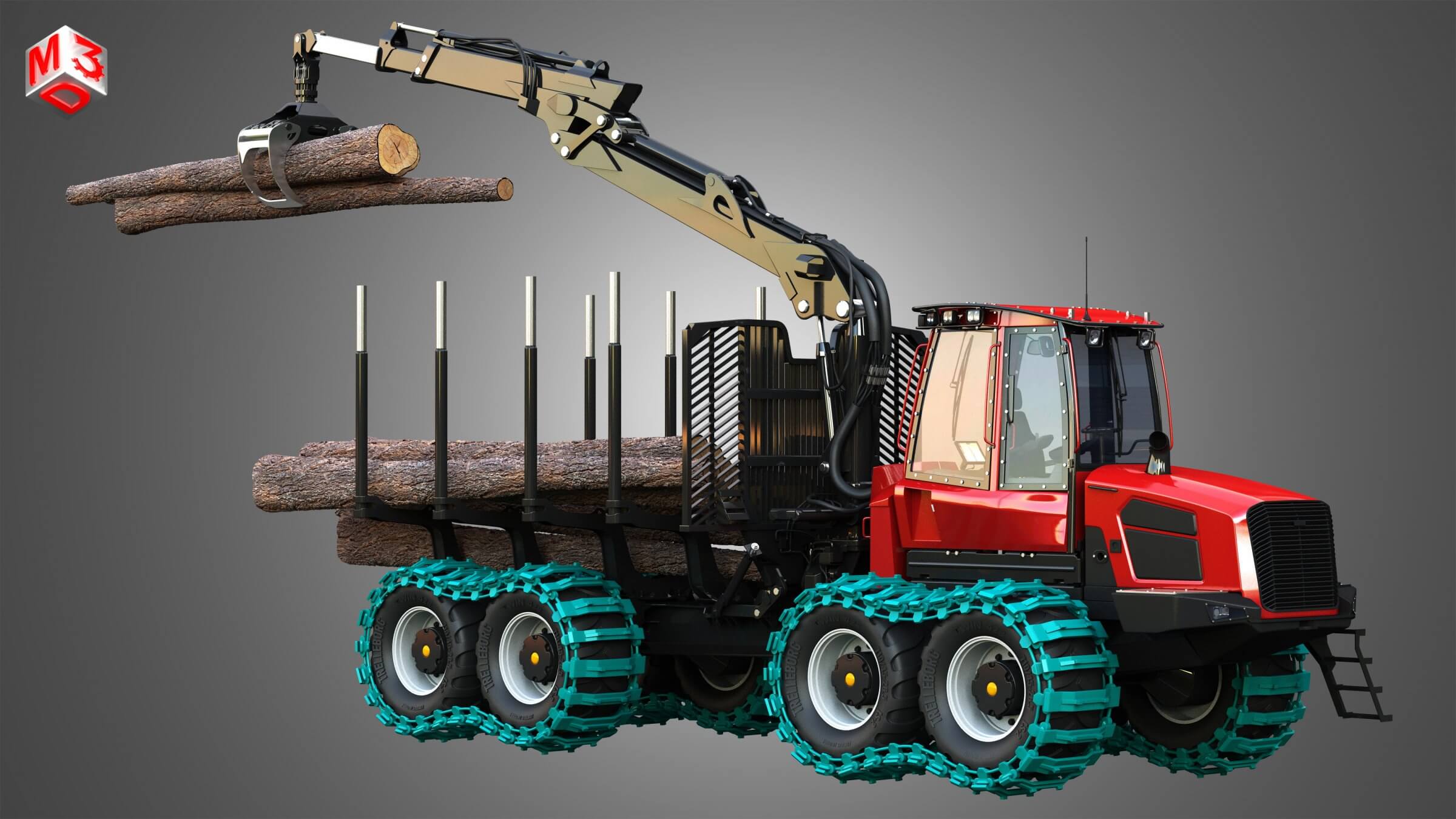 Komatsu 875 Forwarder - 3D Model by Markos3d