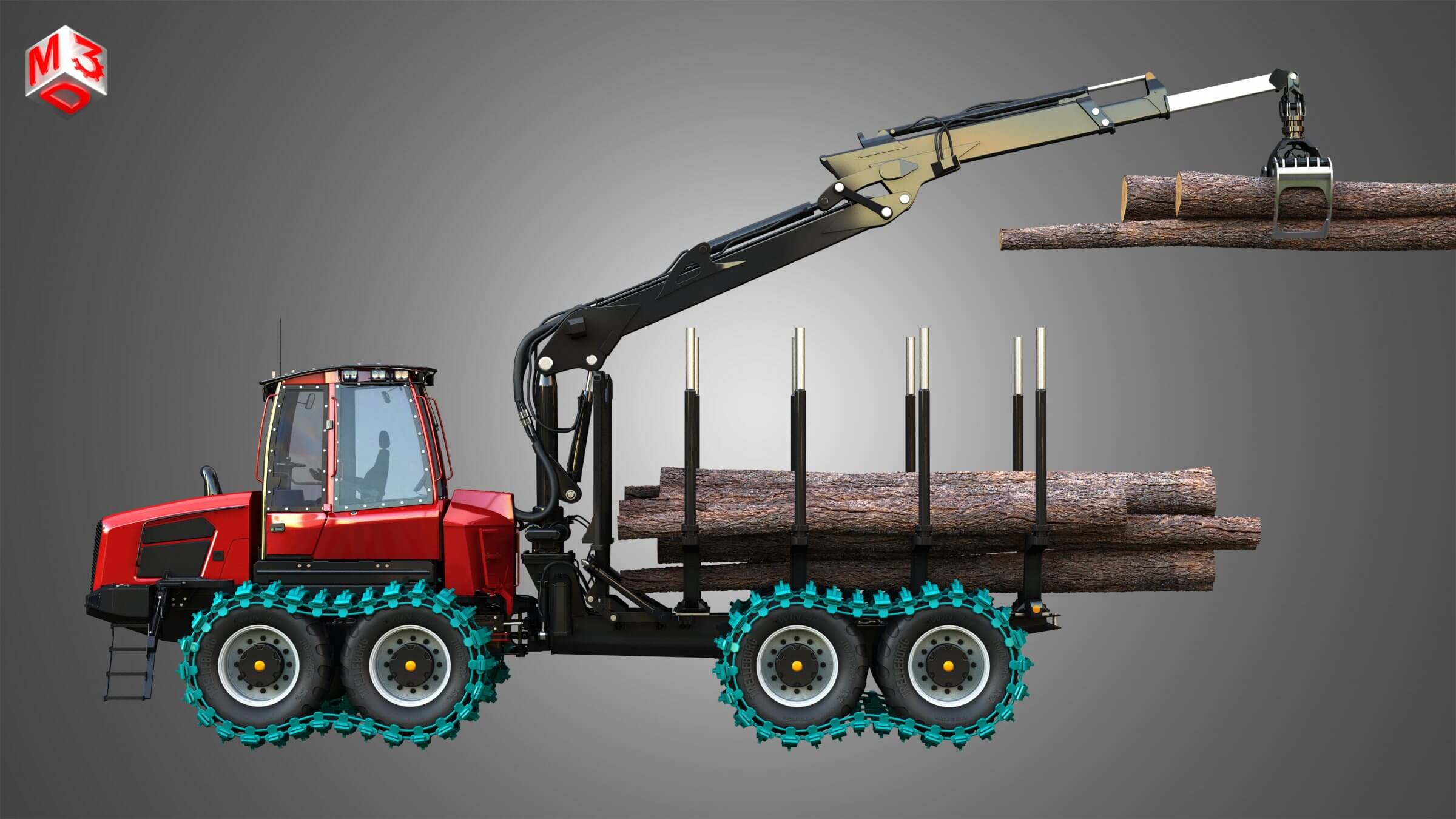 Komatsu 875 Forwarder - 3D Model by Markos3d