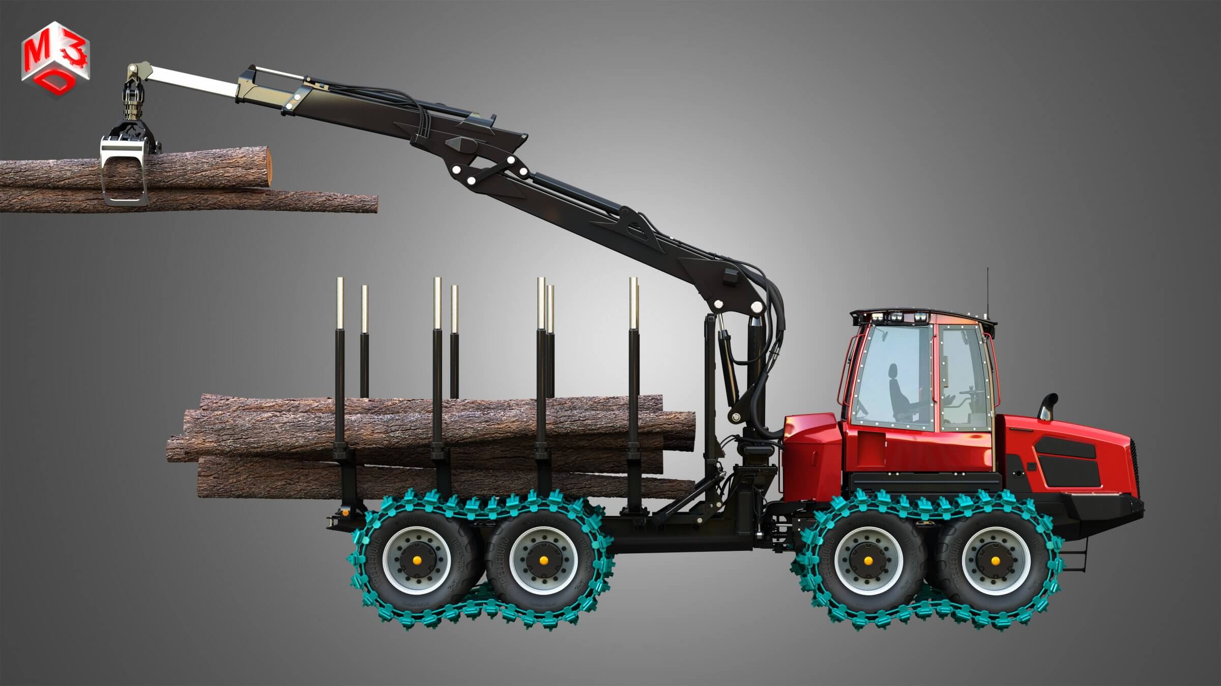Komatsu 875 Forwarder - 3D Model by Markos3d
