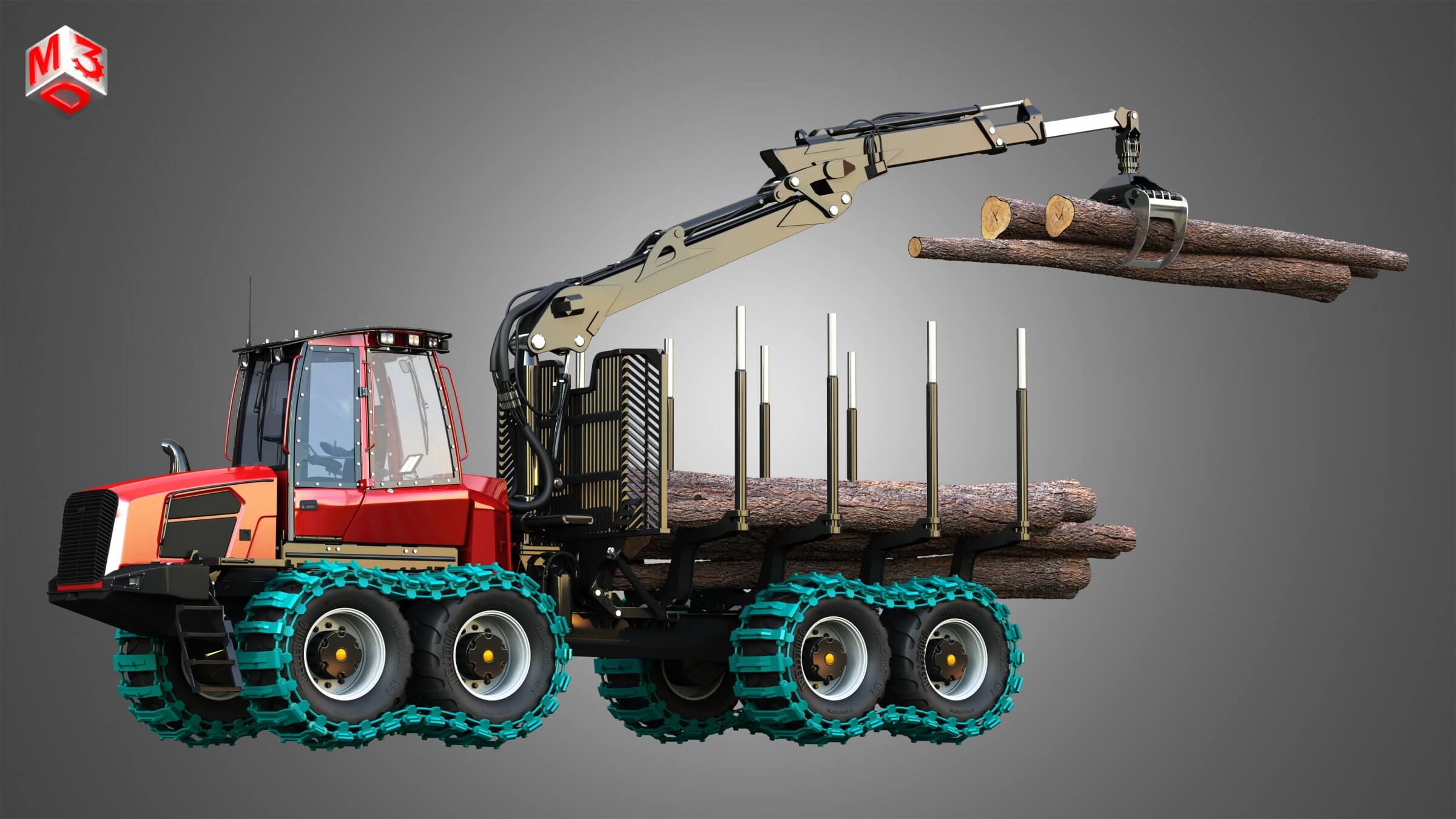 Komatsu 875 Forwarder - 3D Model by Markos3d