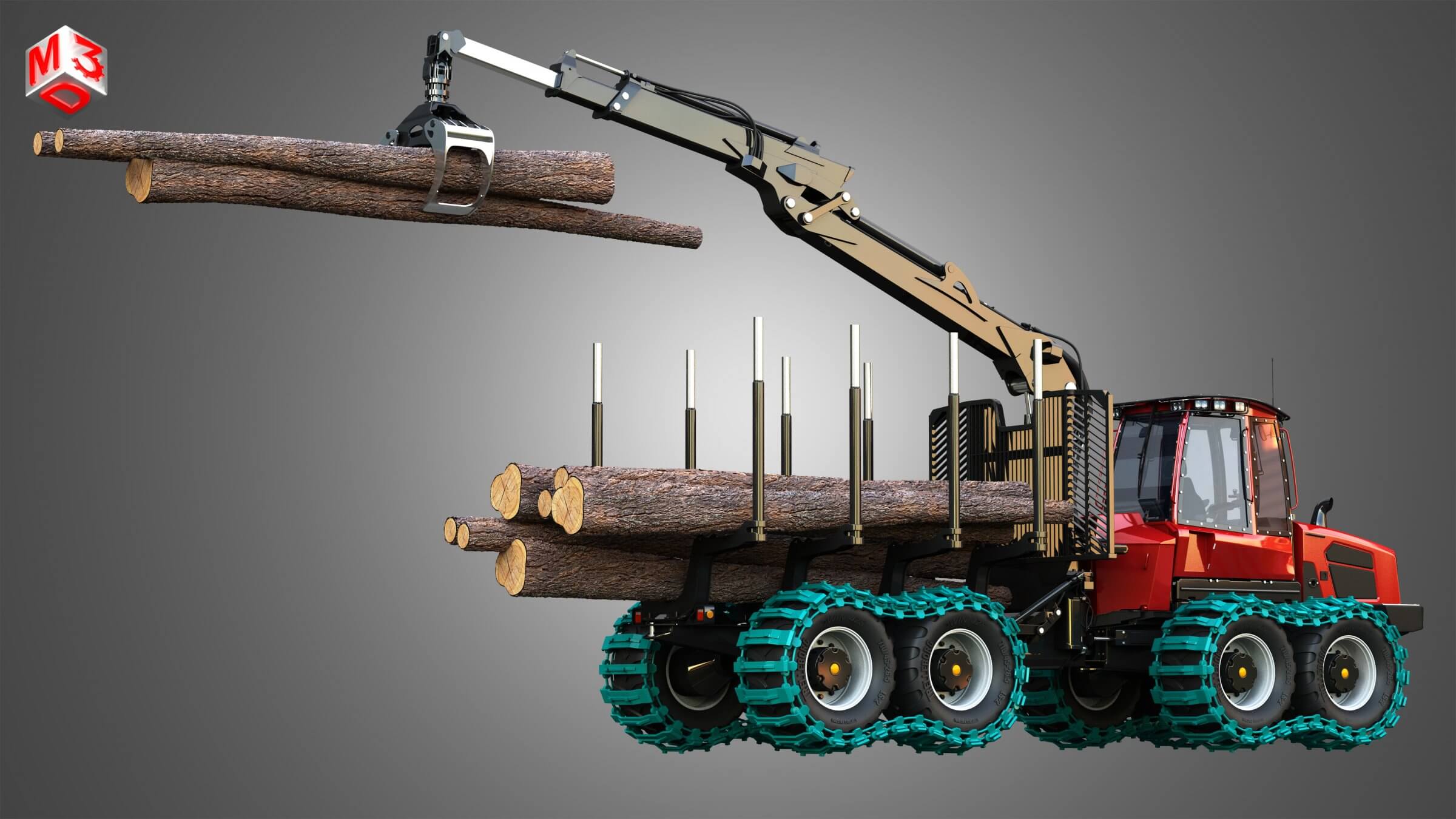 Komatsu 875 Forwarder - 3D Model by Markos3d