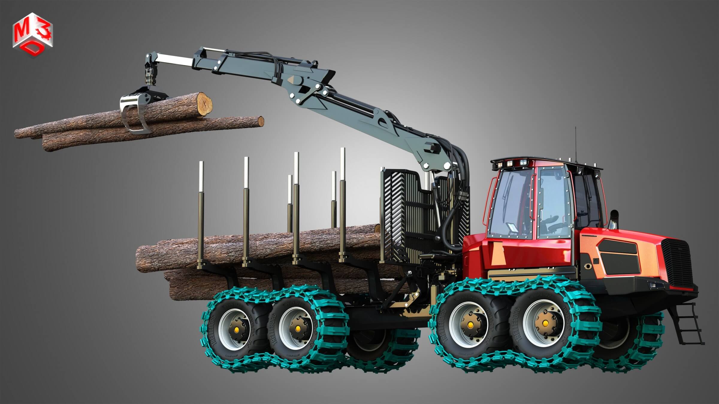 Komatsu 875 Forwarder - 3D Model by Markos3d