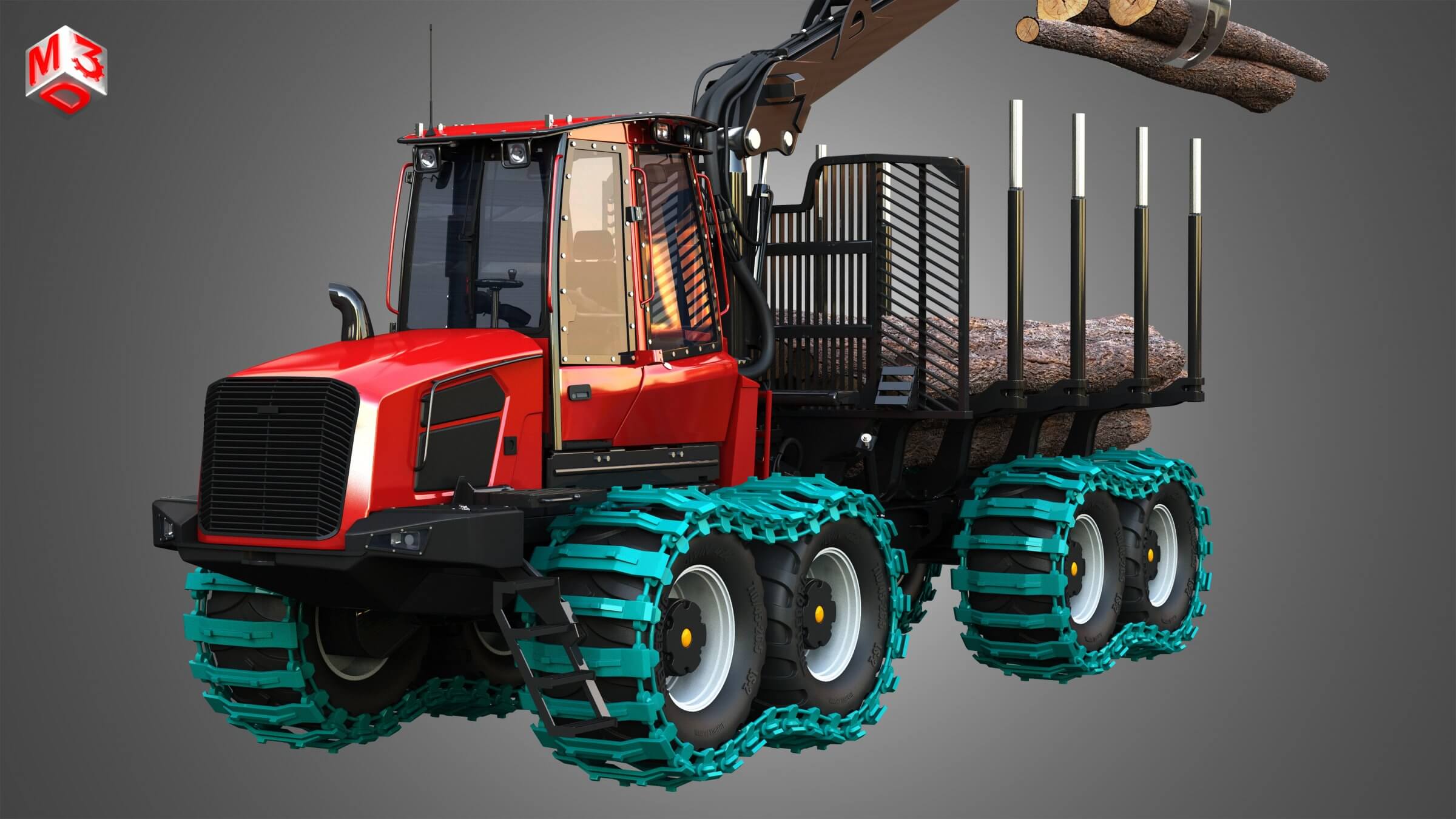 Komatsu 875 Forwarder - 3D Model by Markos3d