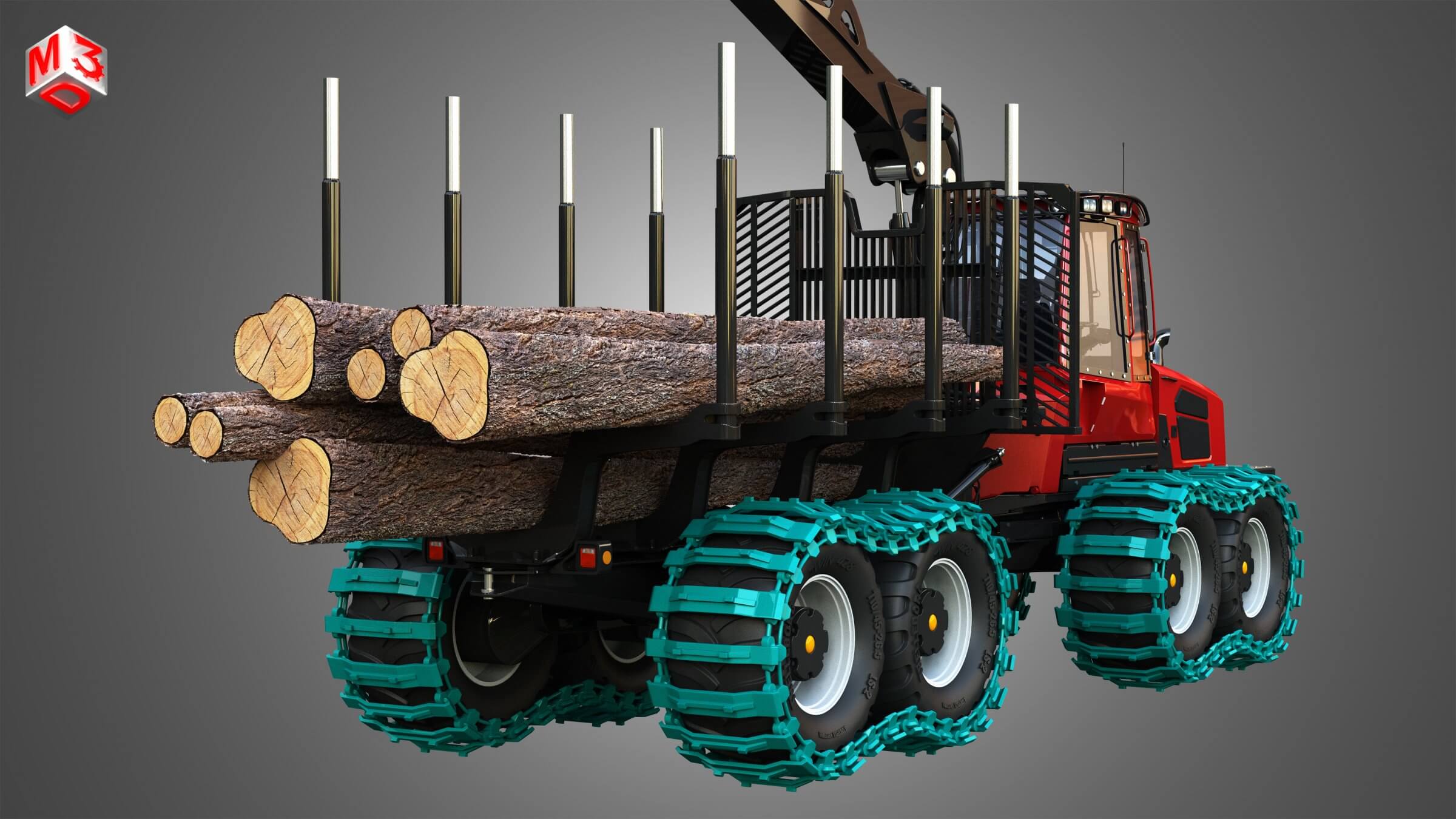 Komatsu 875 Forwarder - 3D Model by Markos3d
