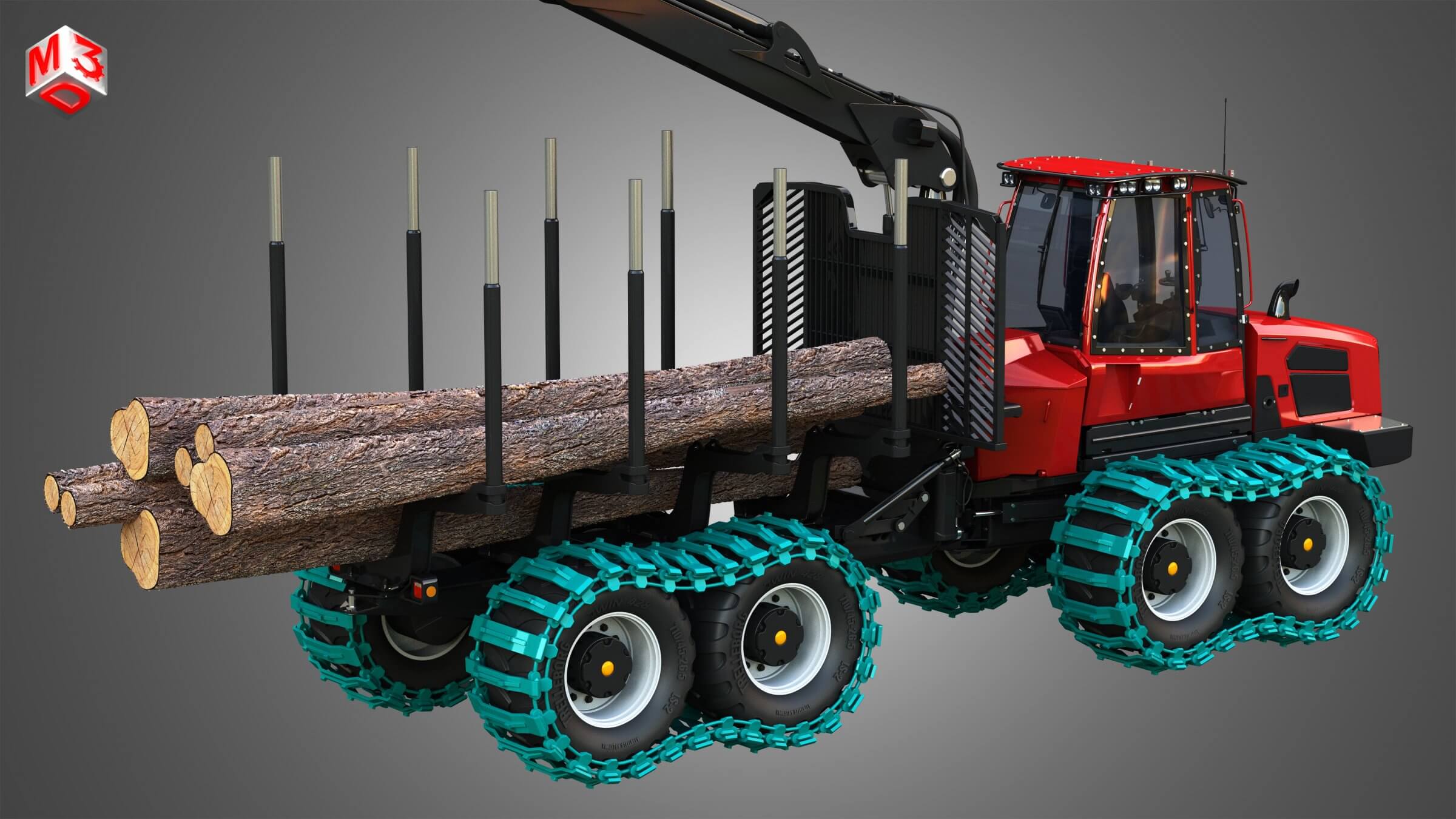 Komatsu 875 Forwarder - 3D Model by Markos3d