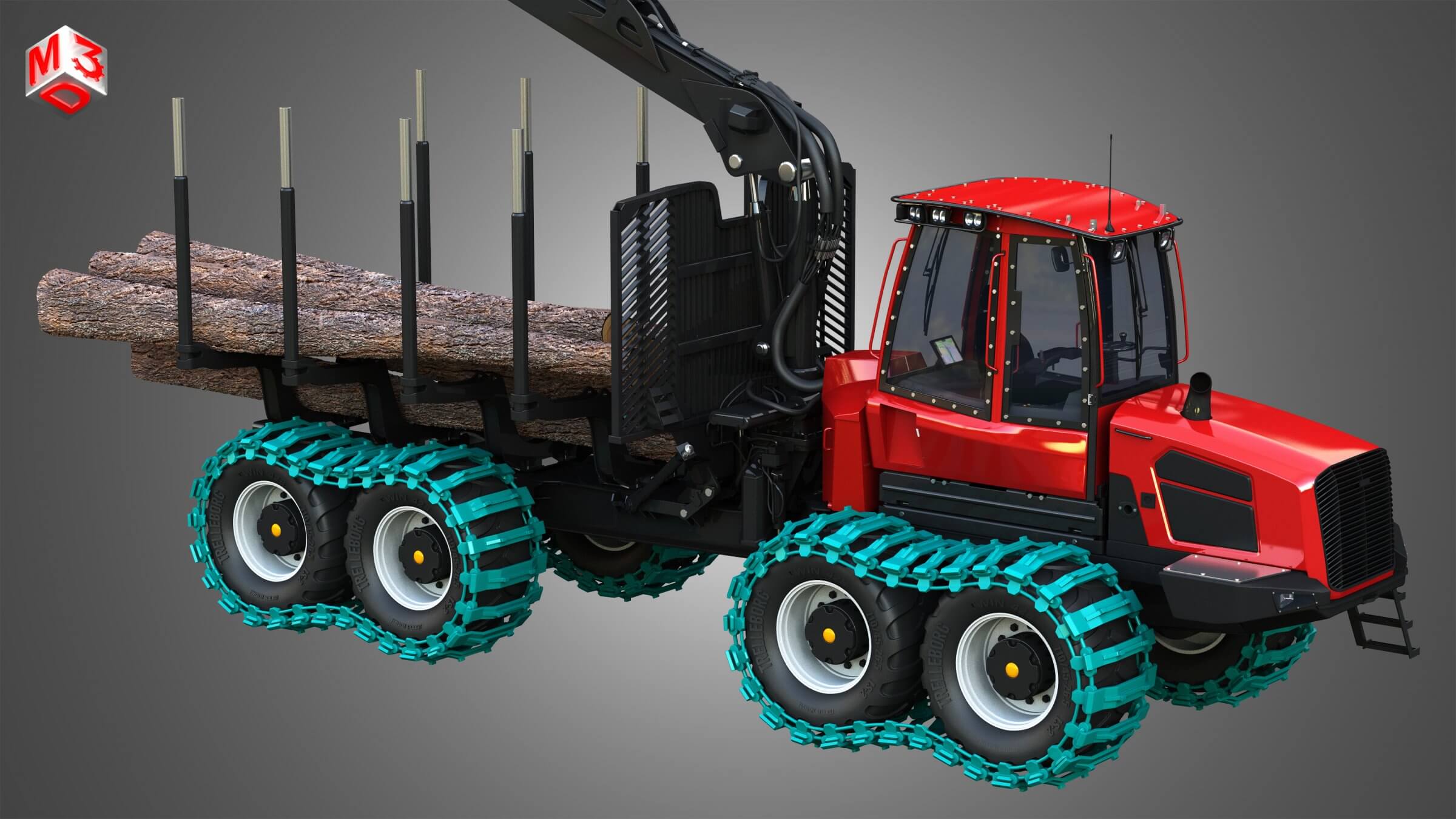 Komatsu 875 Forwarder - 3D Model by Markos3d