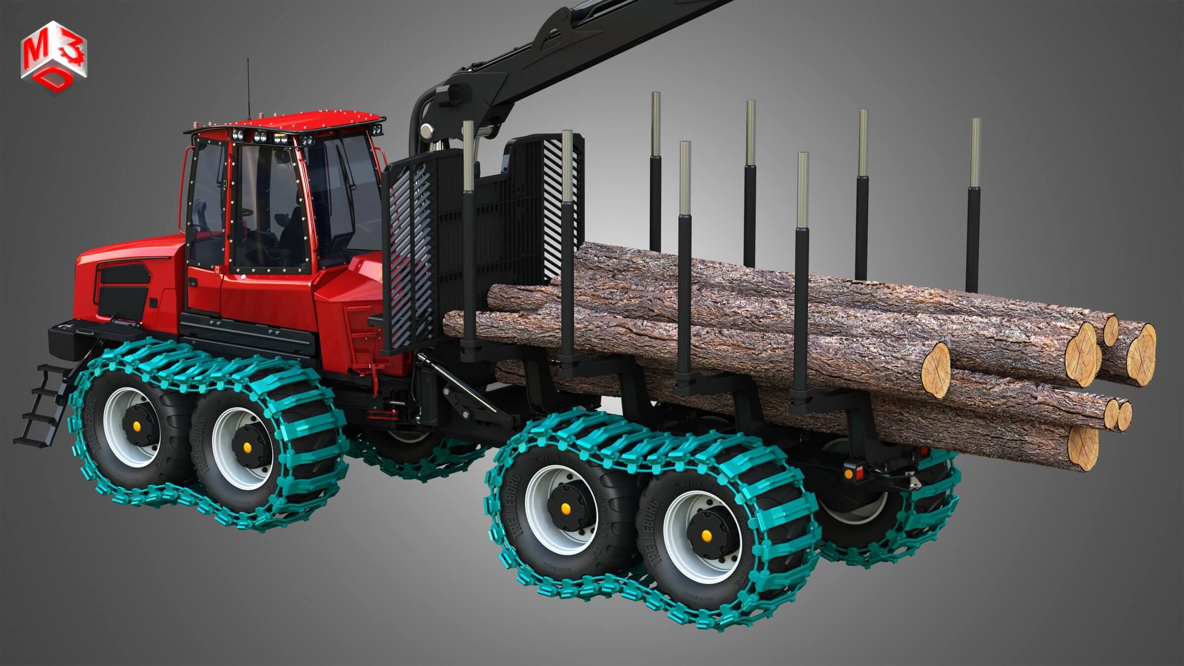 Komatsu 875 Forwarder - 3D Model by Markos3d