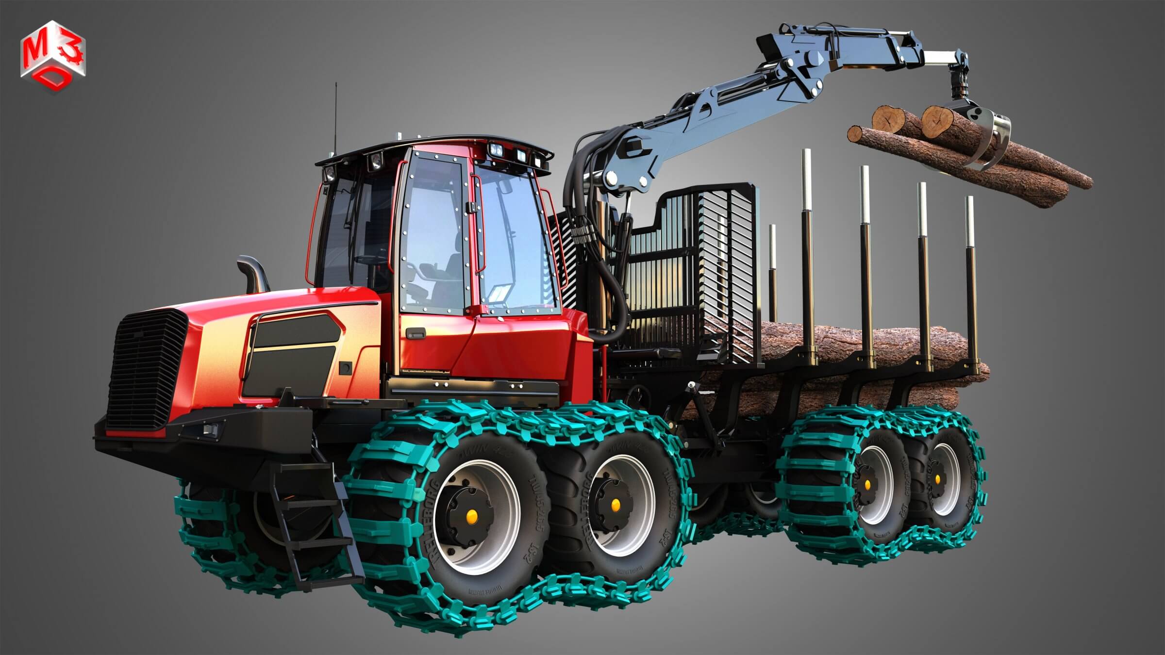 Komatsu 875 Forwarder - 3D Model by Markos3d