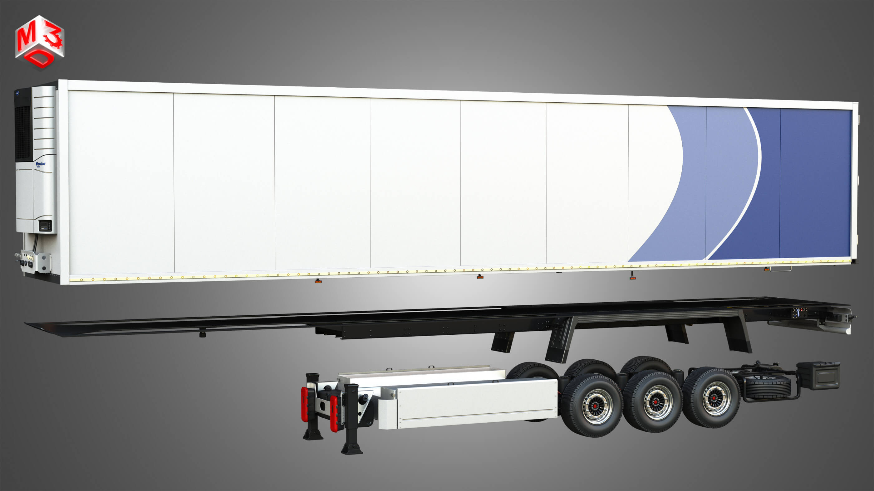 Krone Cool Liner - TKS Refrigerated Semi-Trailer 3D Model by Markos3d
