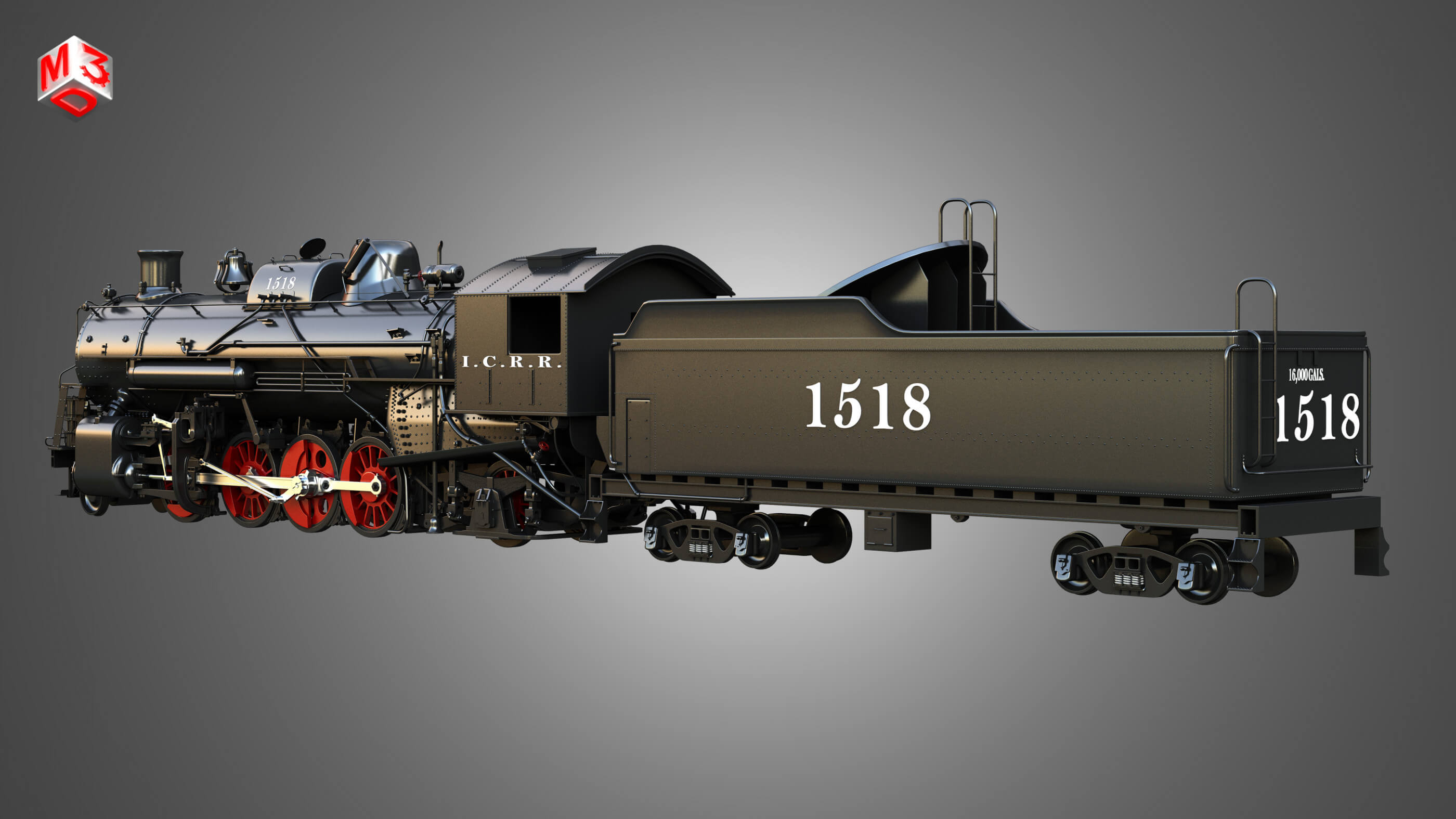 Locomotive 1815 Steam Train - 3D Model by Markos3d