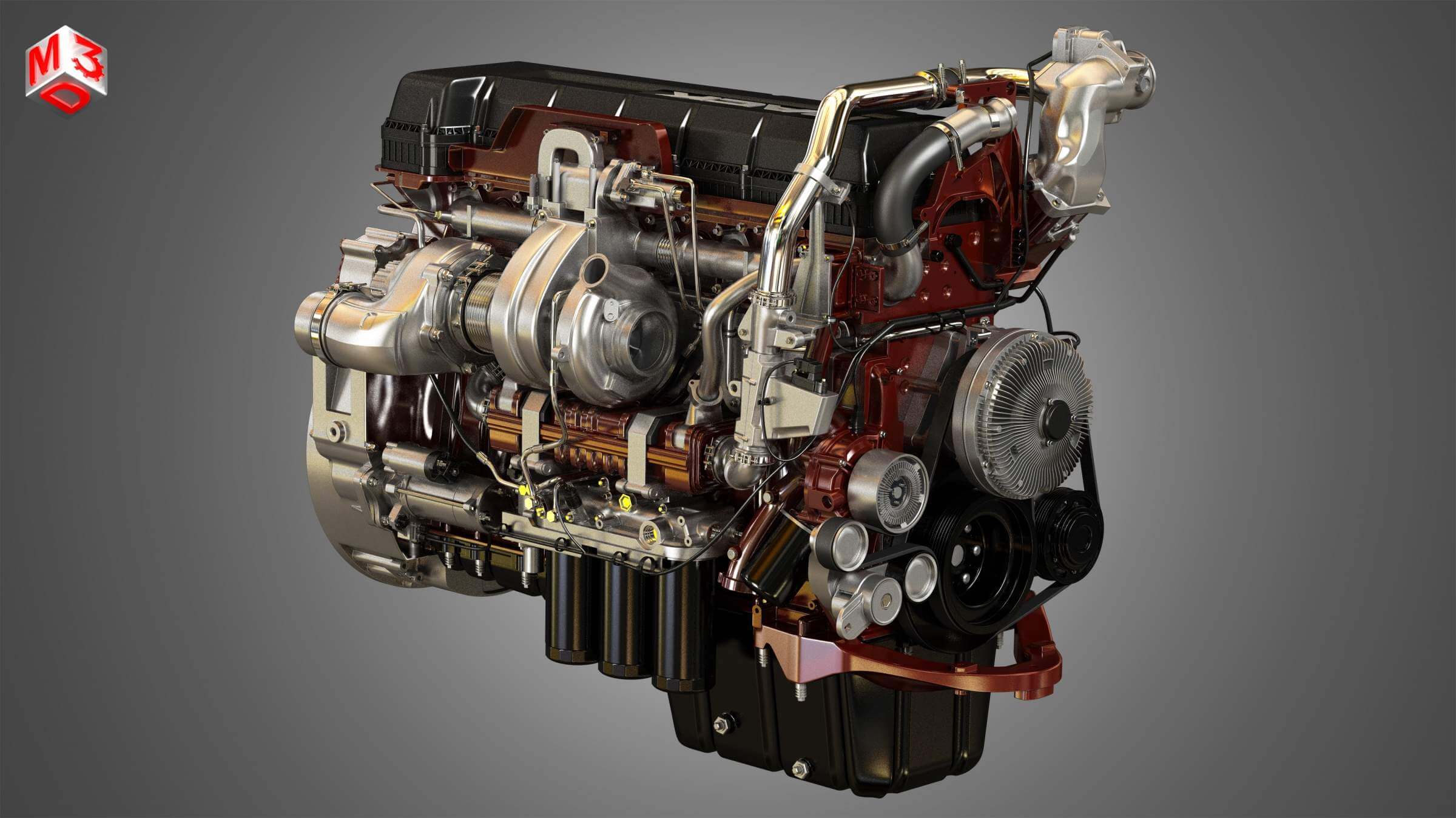 Mack MP8 Engine - 3D Model by Markos3d