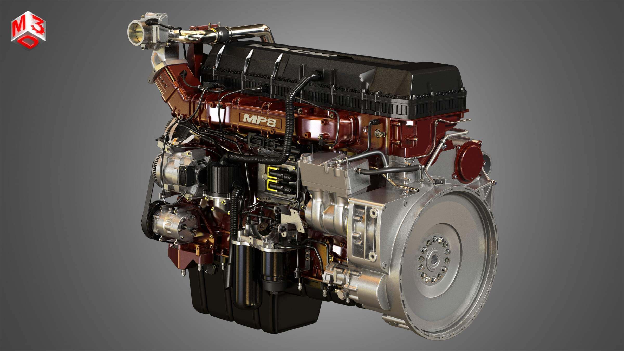 Mack MP8 Engine - 3D Model by Markos3d