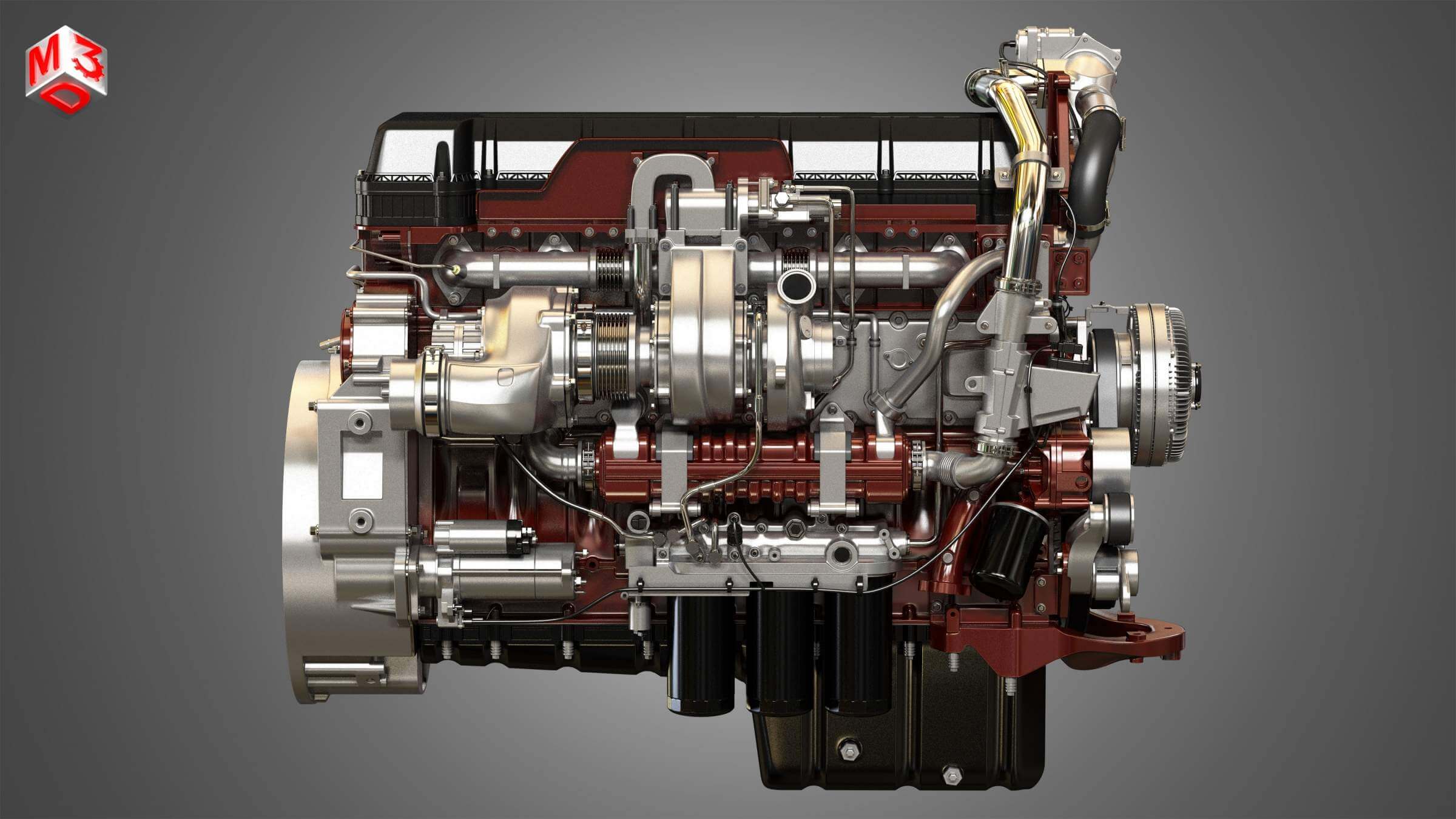 Mack MP8 Engine - 3D Model by Markos3d