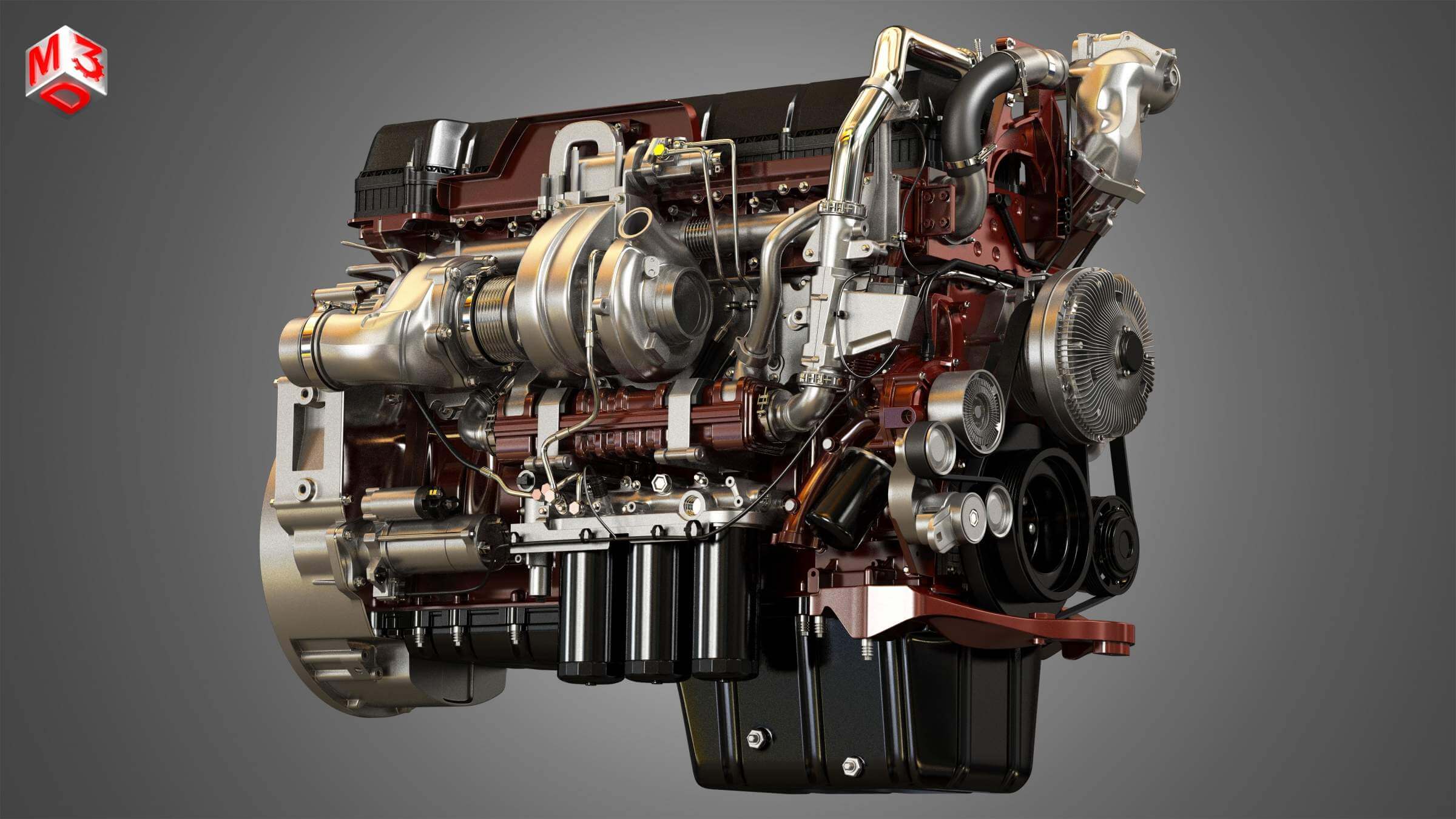 Mack MP8 Engine - 3D Model by Markos3d