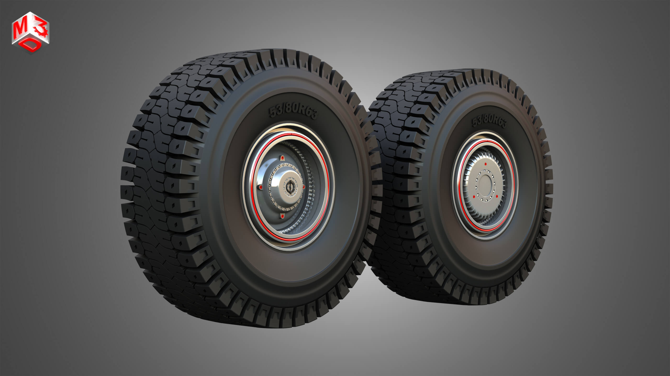 Mining Truck Wheels and Tires - 3D Model by Markos3d
