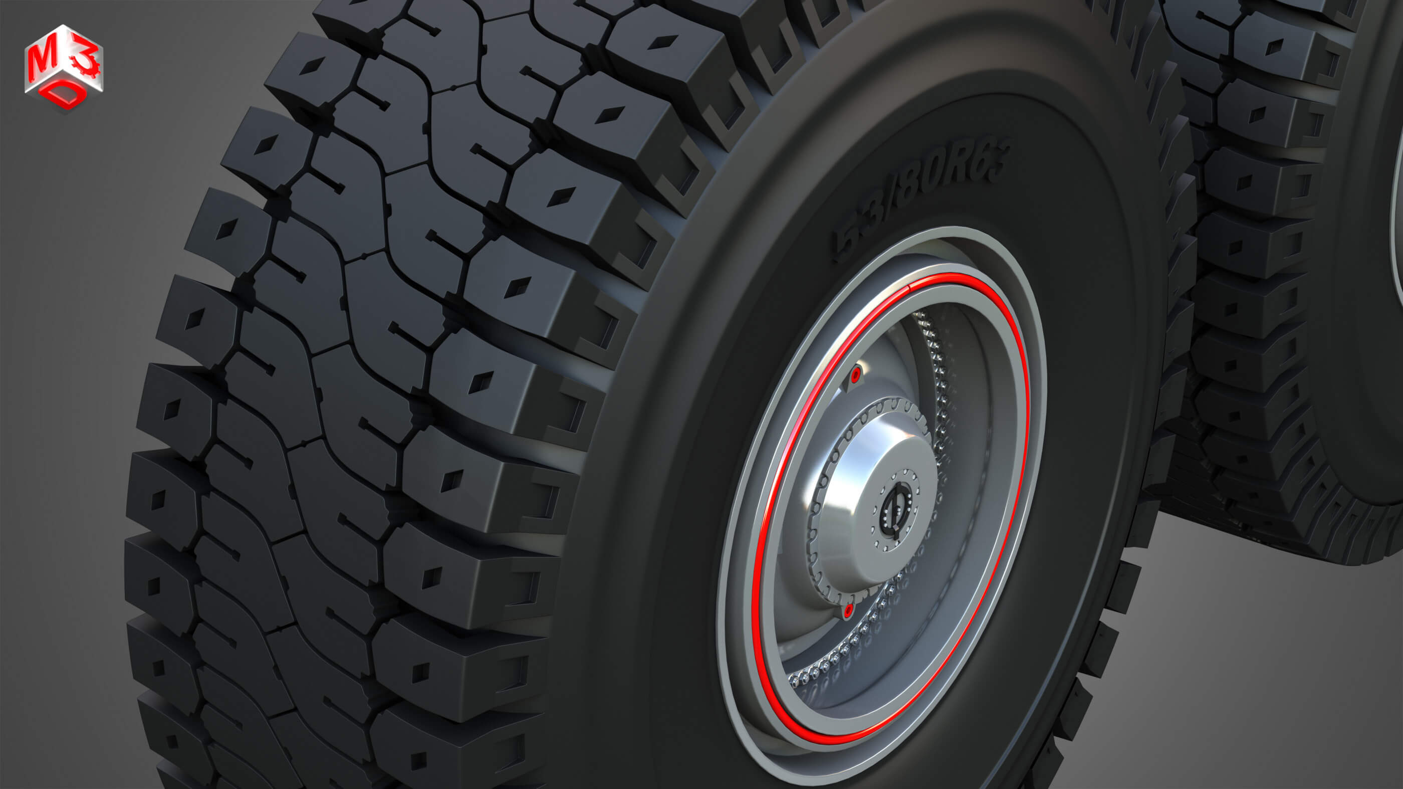 Mining Truck Wheels and Tires - 3D Model by Markos3d