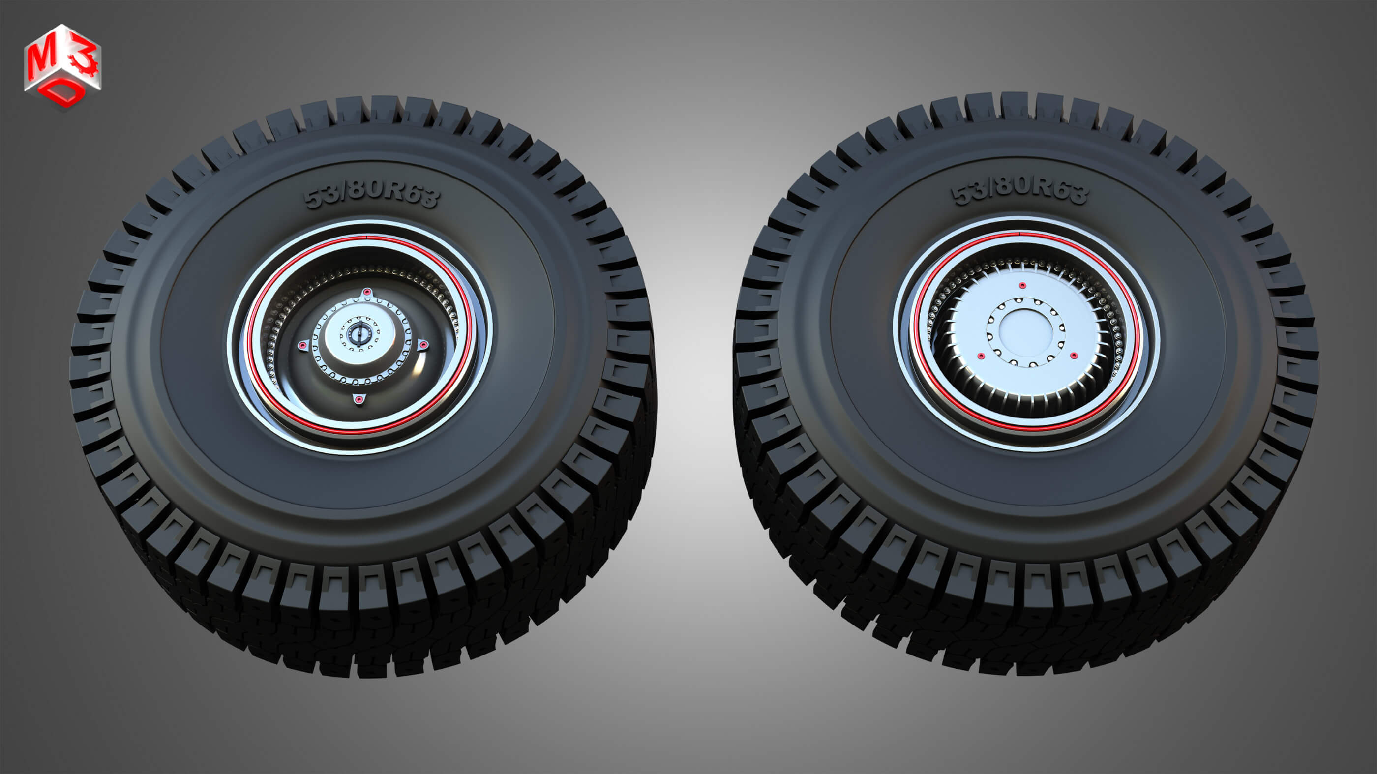 Mining Truck Wheels and Tires - 3D Model by Markos3d