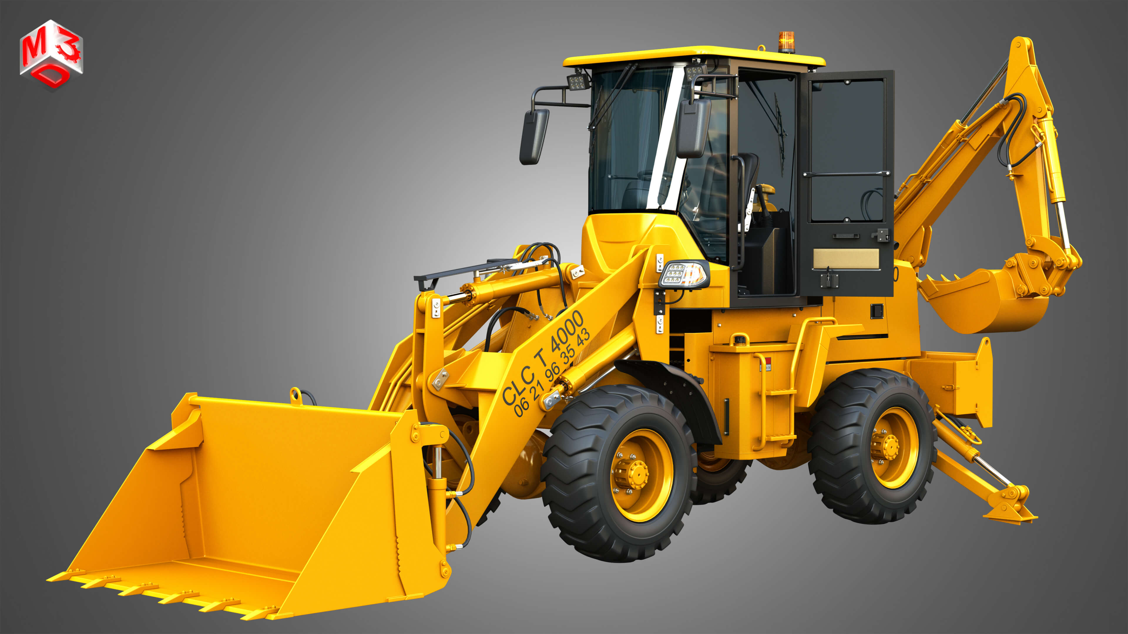 Clc T4000 Articulated Backhoe Loader Tracto Pelle - 3D Model by Markos3d