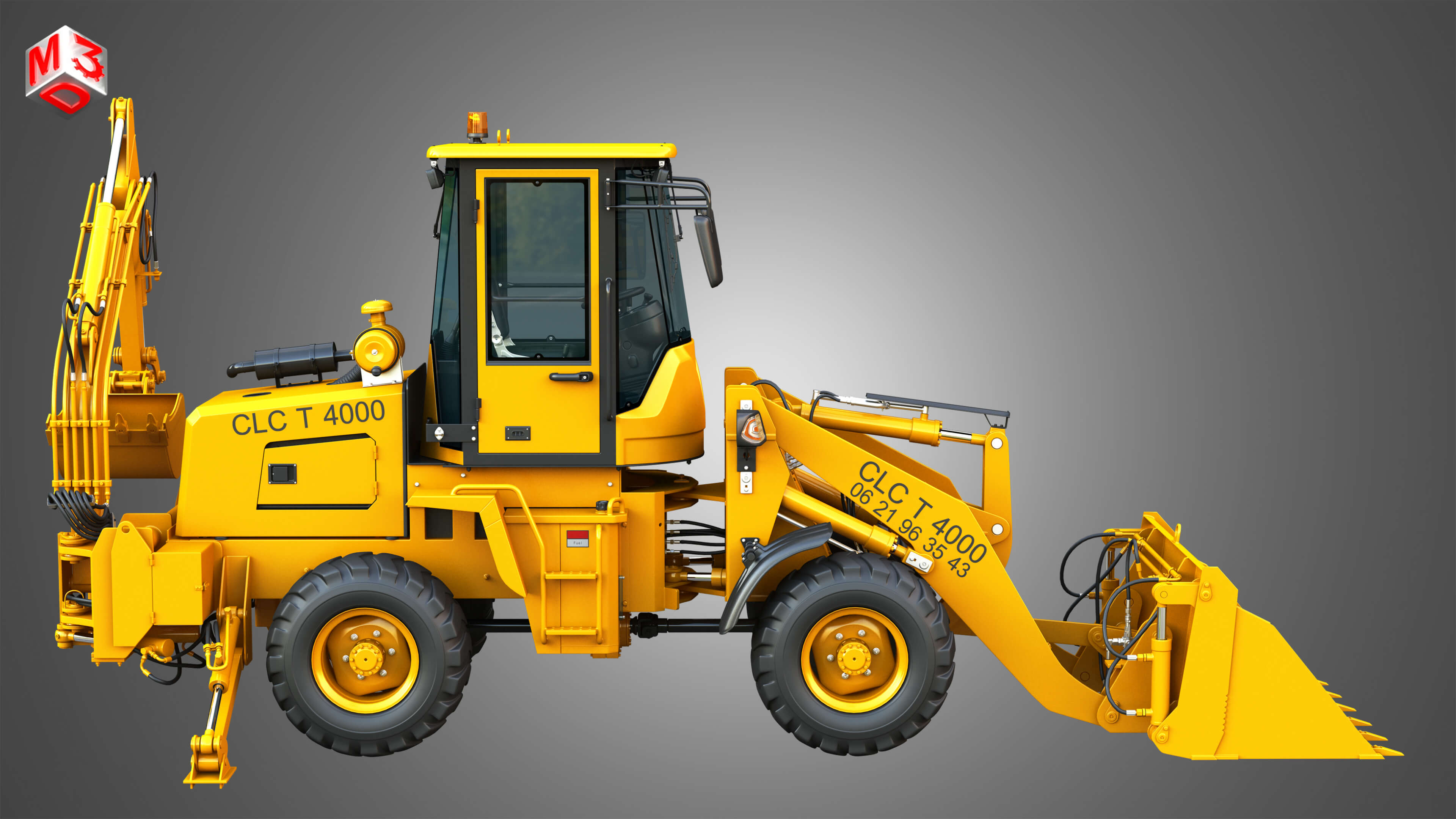 Clc T4000 Articulated Backhoe Loader Tracto Pelle - 3D Model by Markos3d