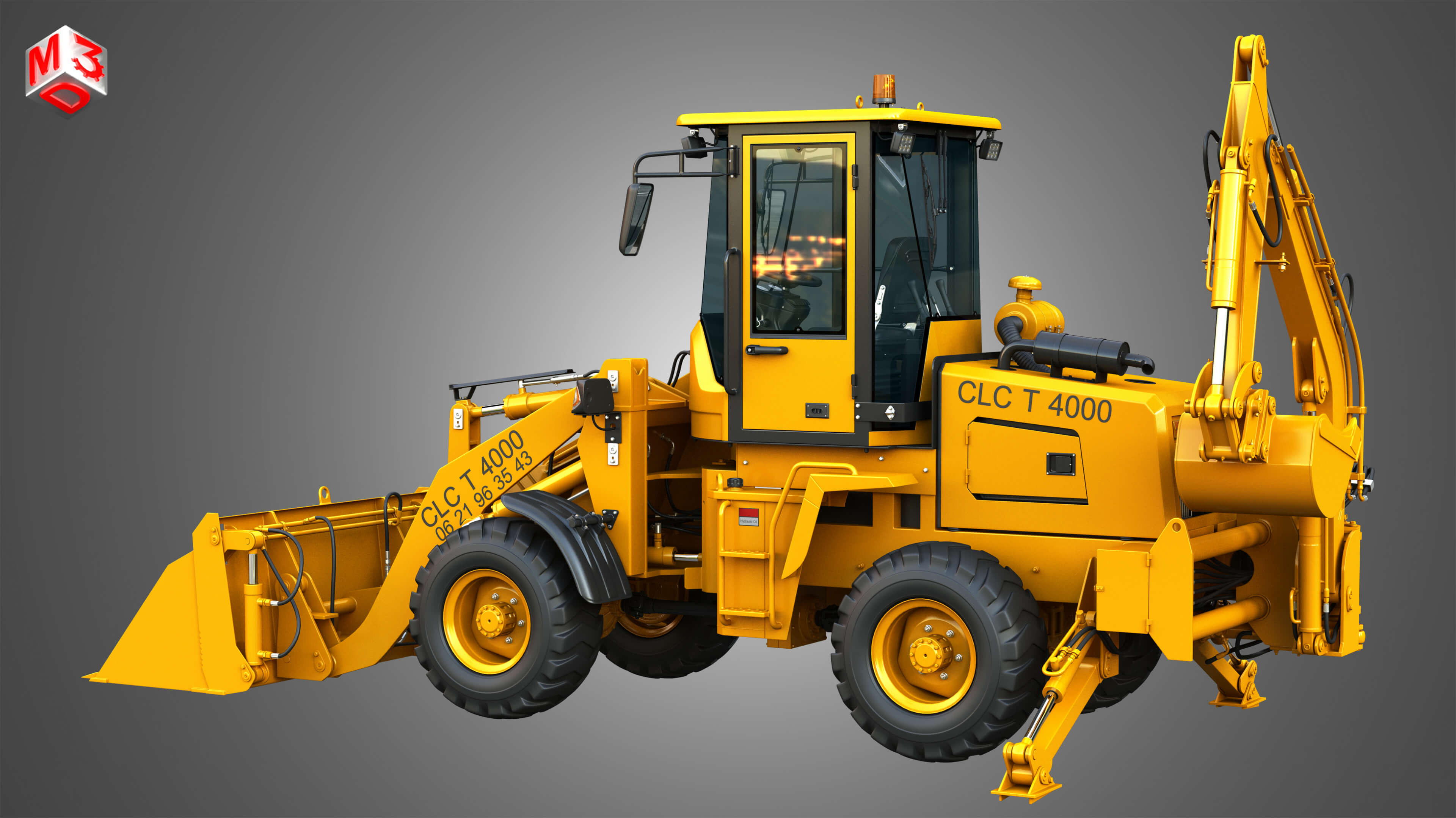 Clc T4000 Articulated Backhoe Loader Tracto Pelle - 3D Model by Markos3d