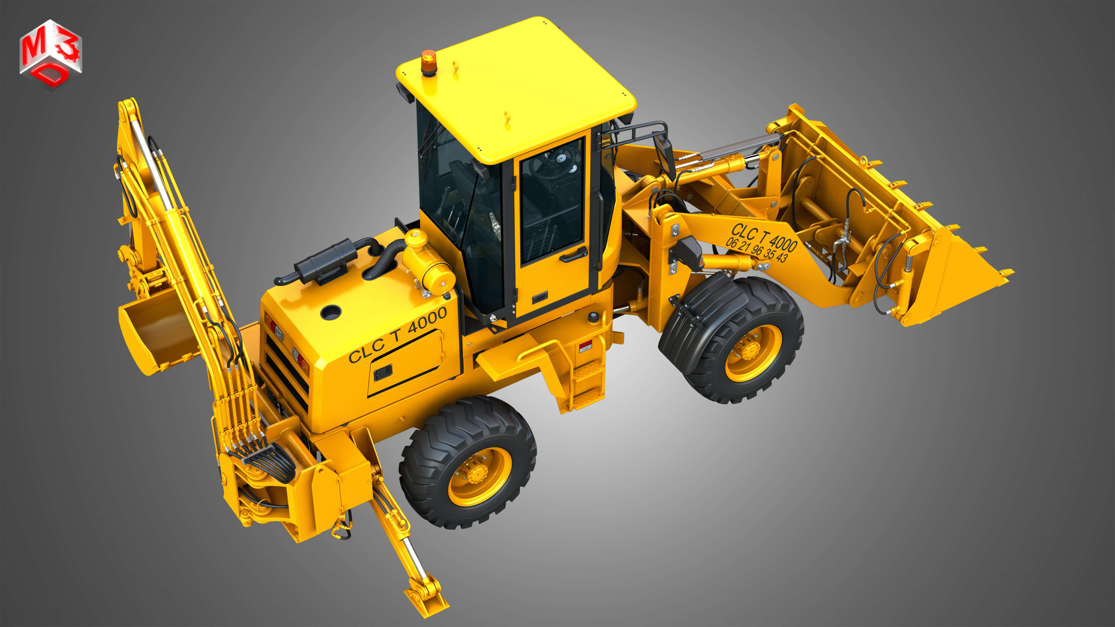Clc T4000 Articulated Backhoe Loader Tracto Pelle - 3D Model by Markos3d