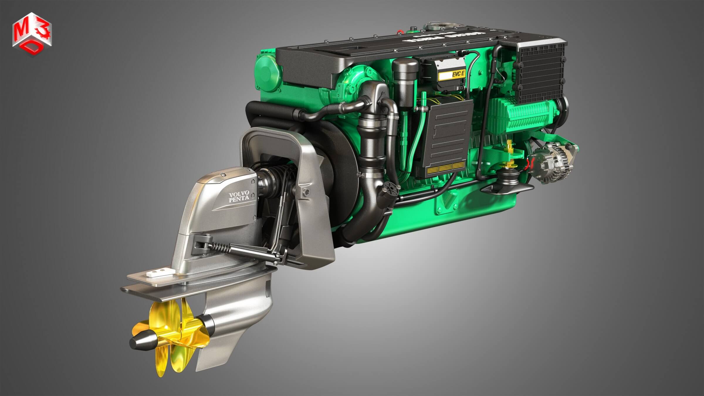 Penta D6 400 Engine 3D Model