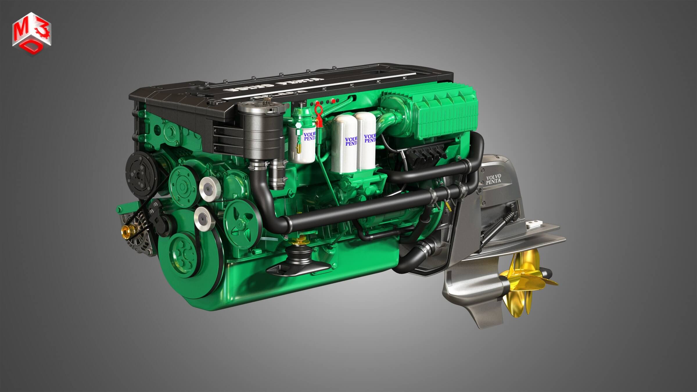 Penta D6 400 Engine - 3D Model by Markos3d