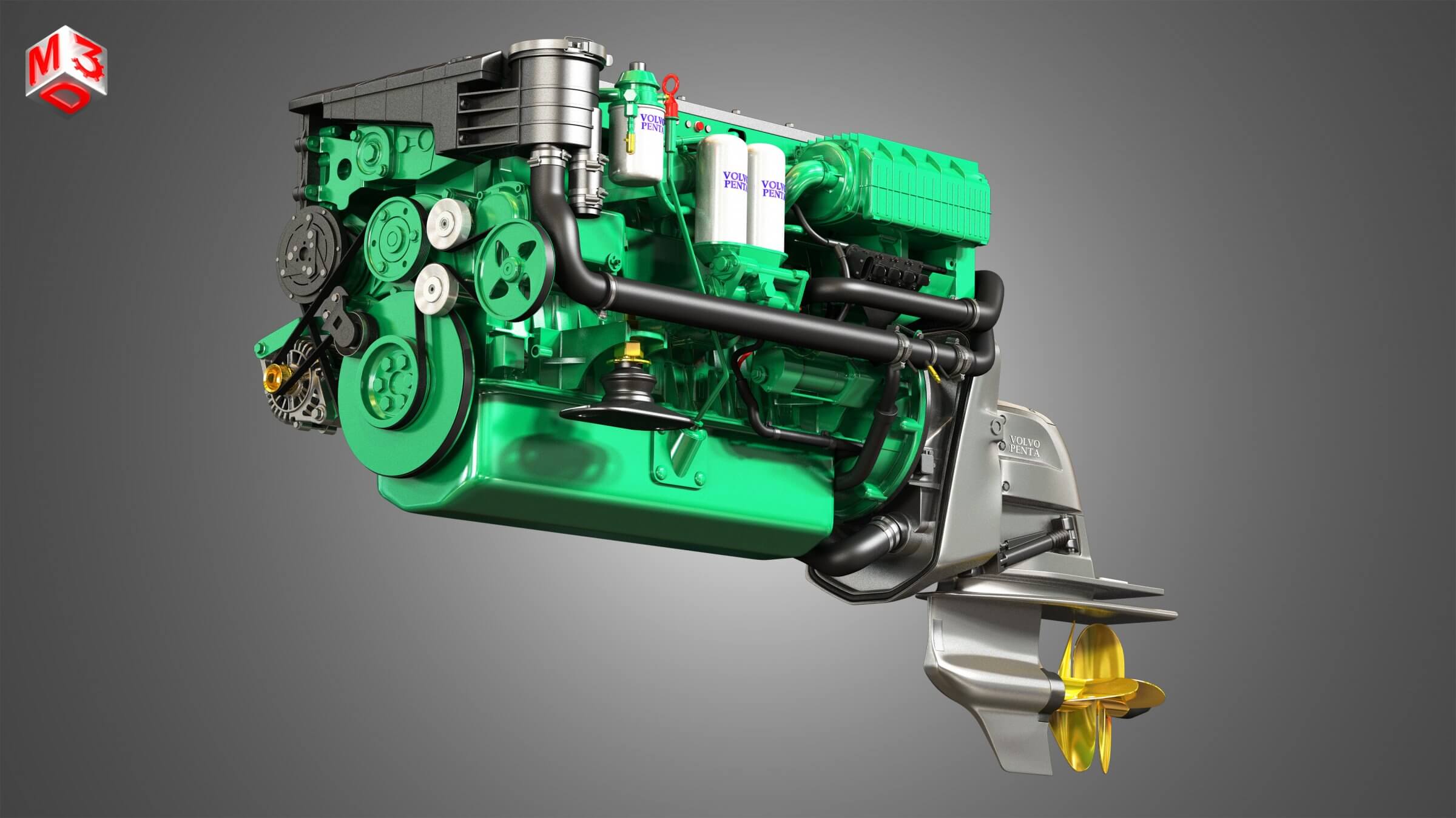 Penta D6 400 Engine - 3D Model by Markos3d