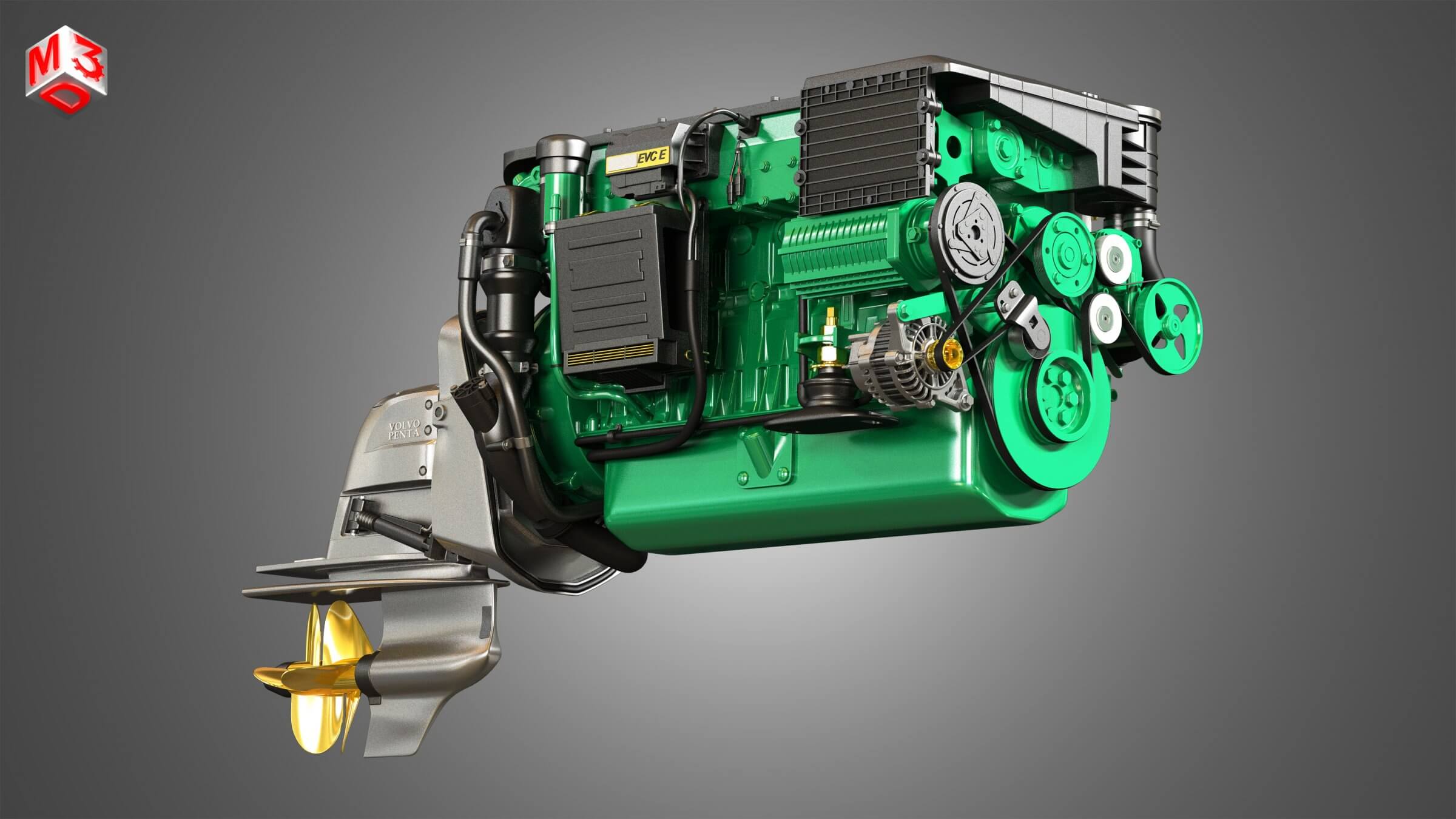 Penta D6 400 Engine - 3D Model by Markos3d