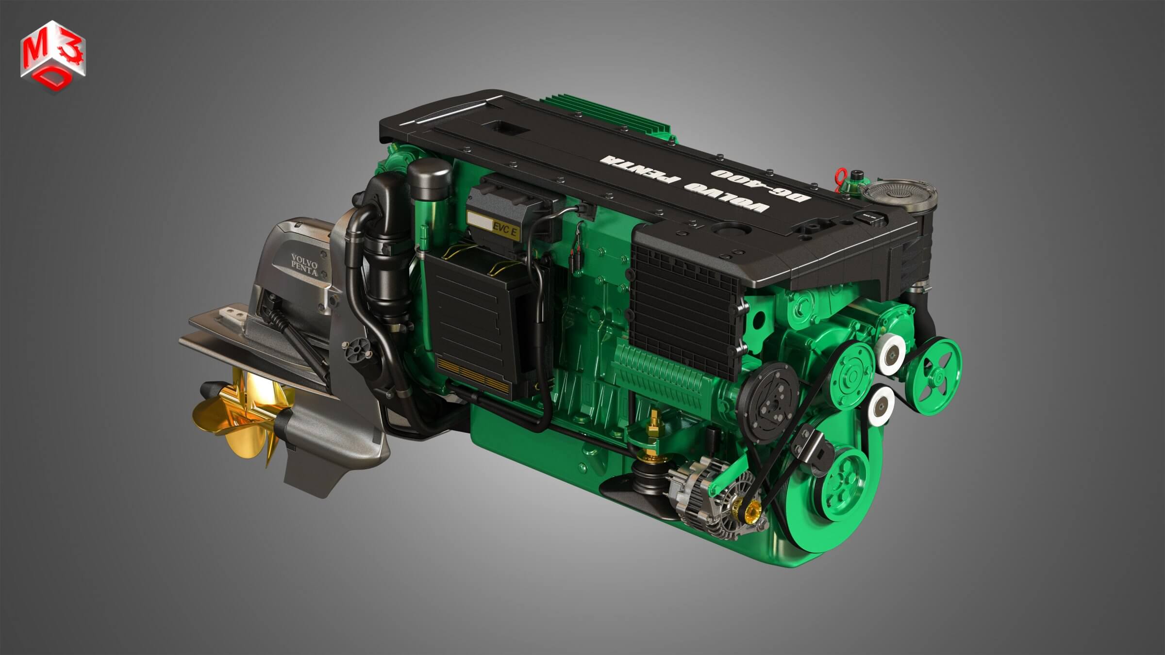 Penta D6 400 Engine - 3D Model by Markos3d