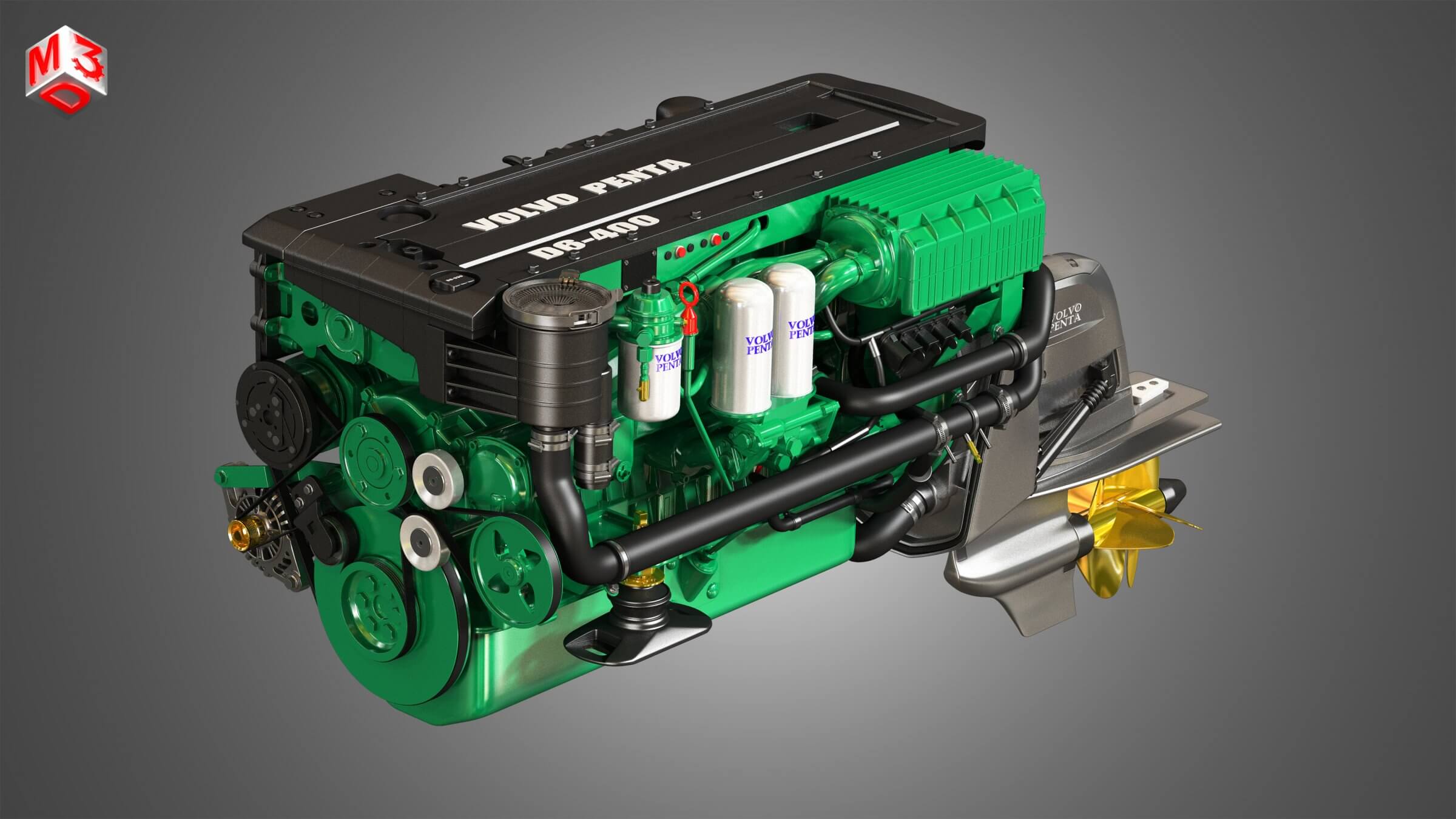 Penta D6 400 Engine - 3D Model by Markos3d