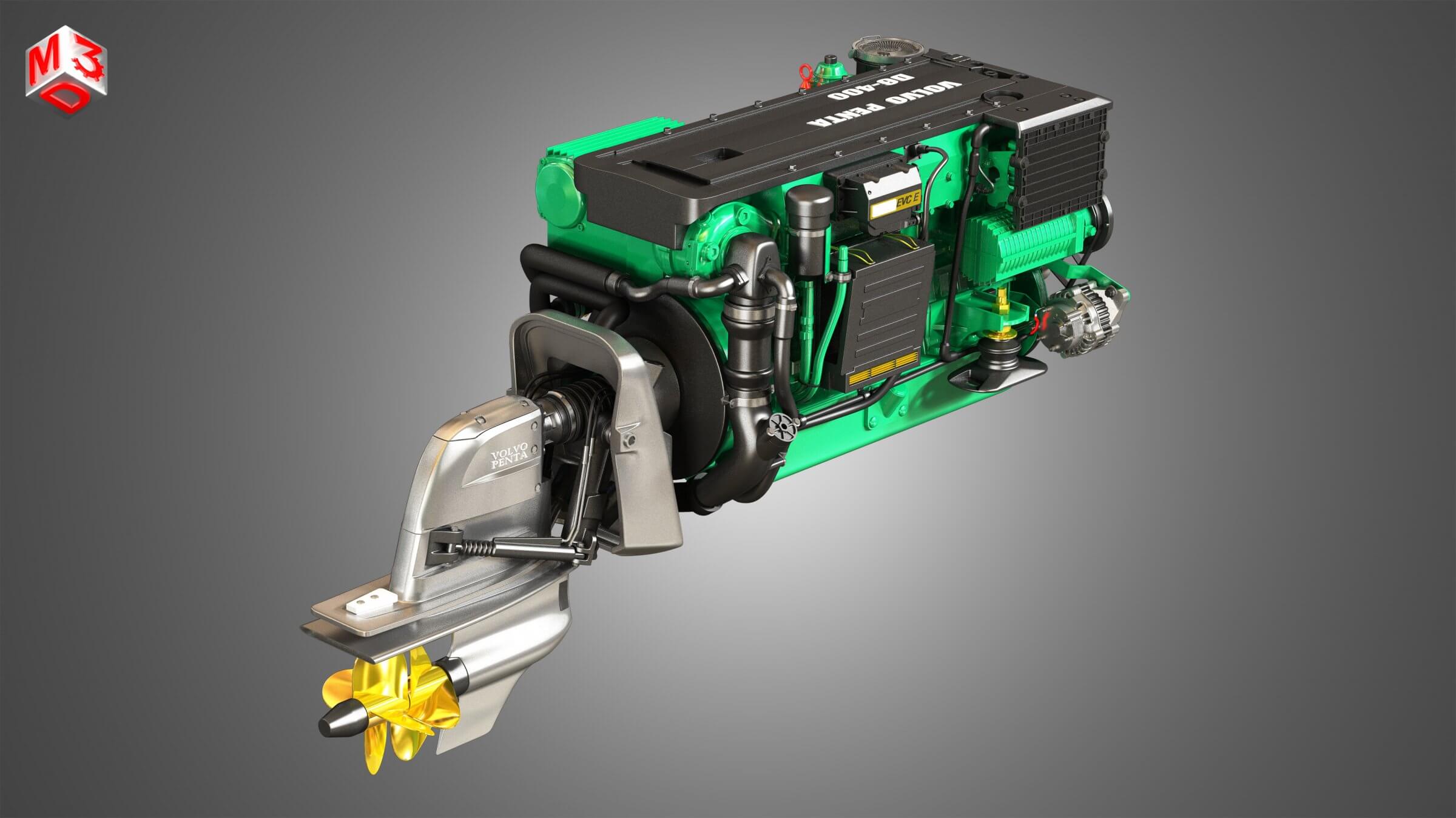 Penta D6 400 Engine - 3D Model by Markos3d